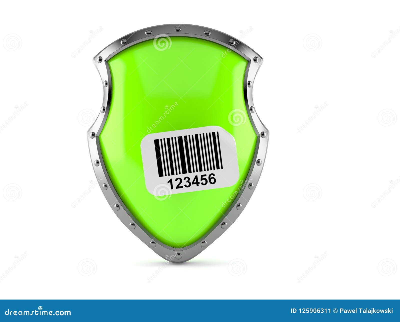 Protective Shield with Barcode Sticker Stock Illustration ...