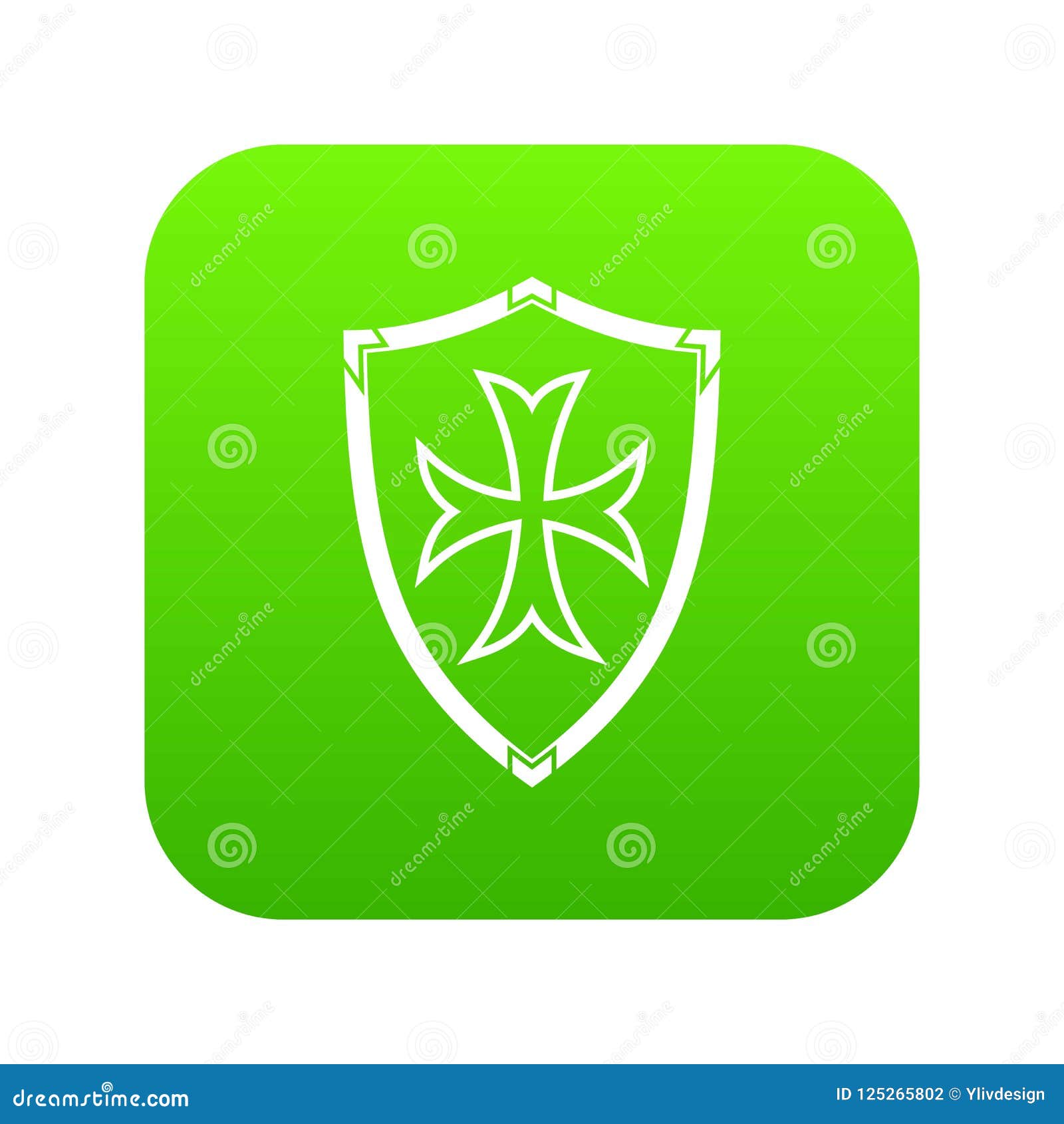 Protective Shield Icon Digital Green Stock Vector - Illustration of ...