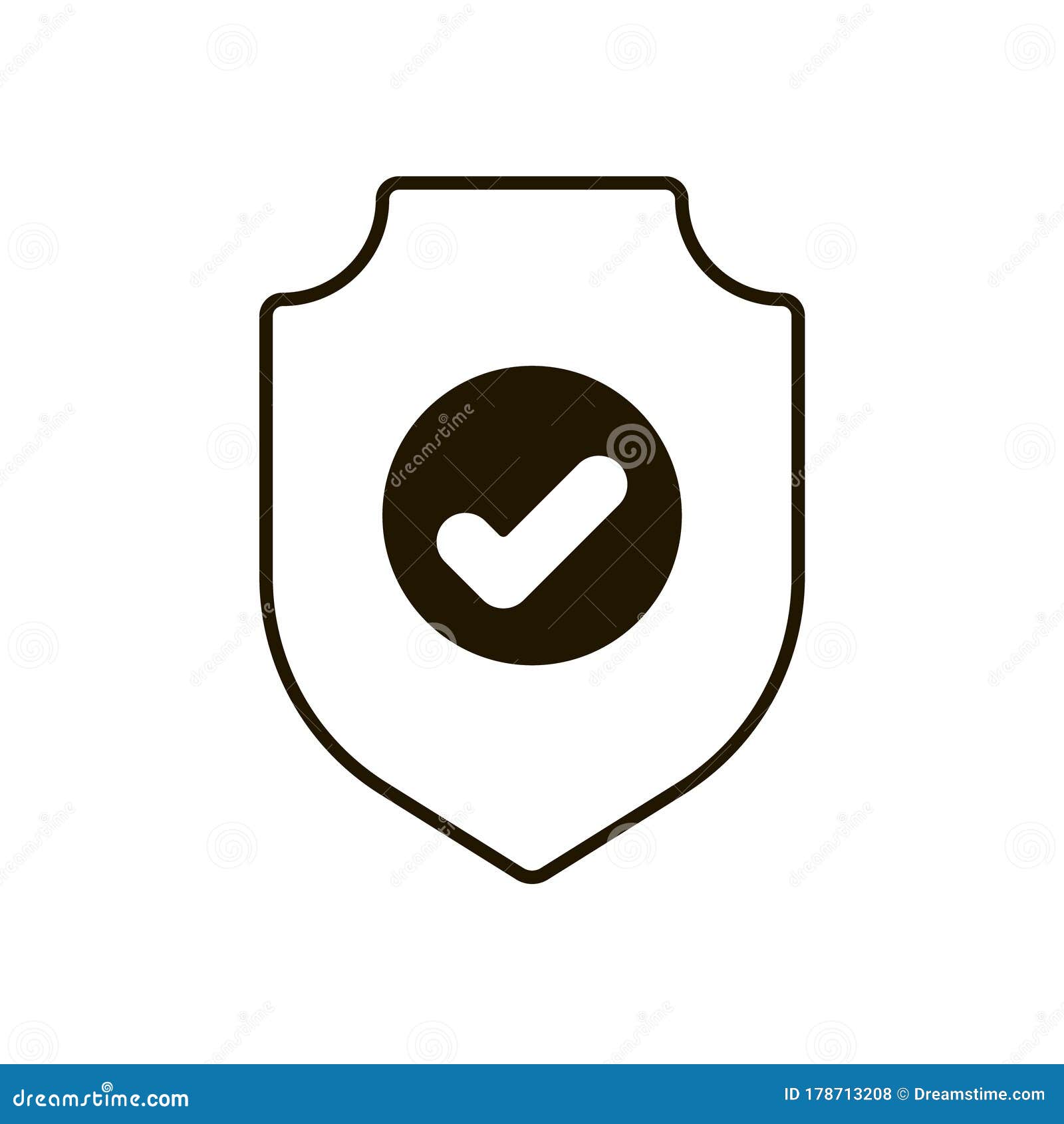Protective Shield Icon on White Background. Trendy Flat Style for ...