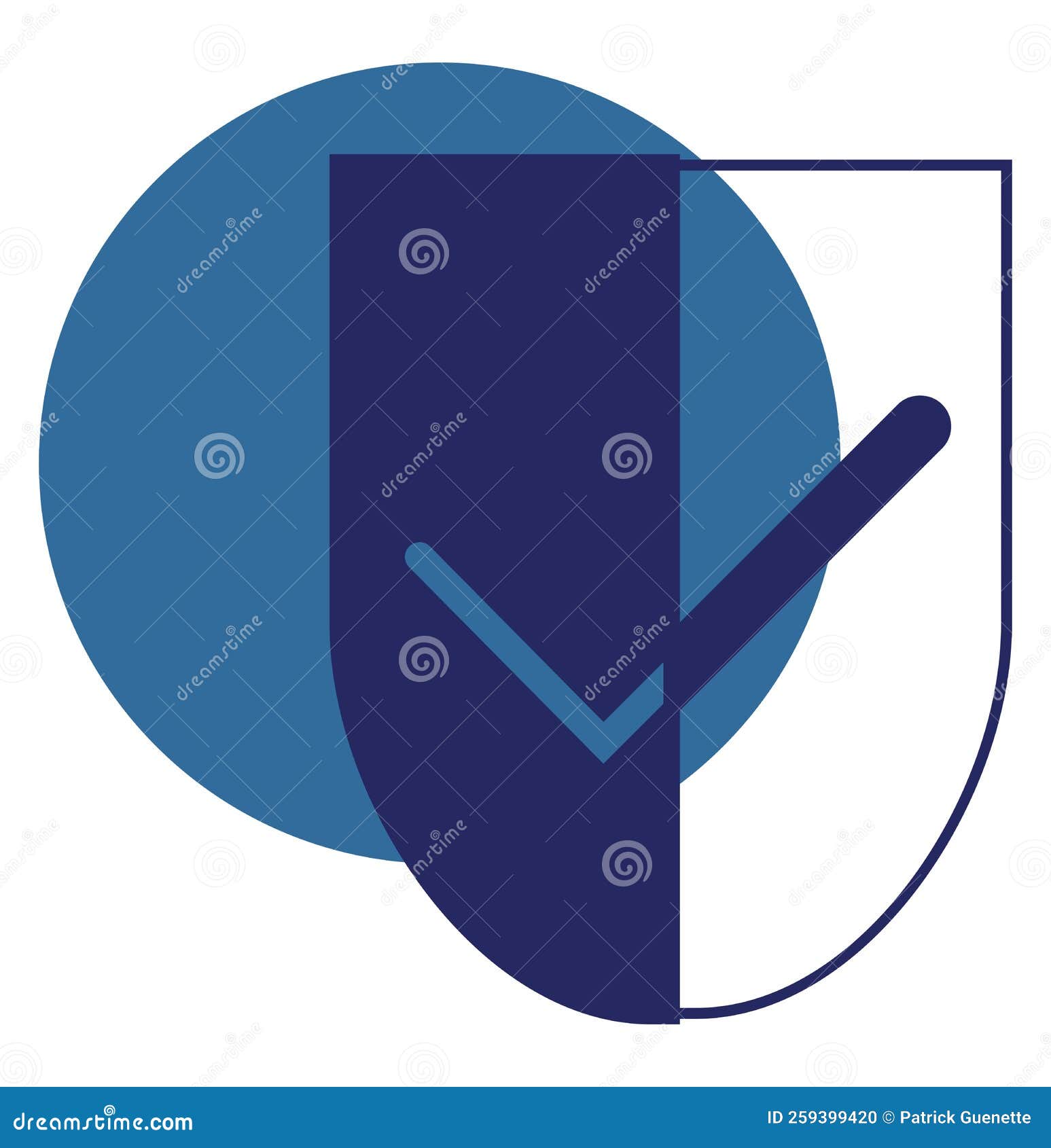 Protective shield, icon stock vector. Illustration of guard - 259399420