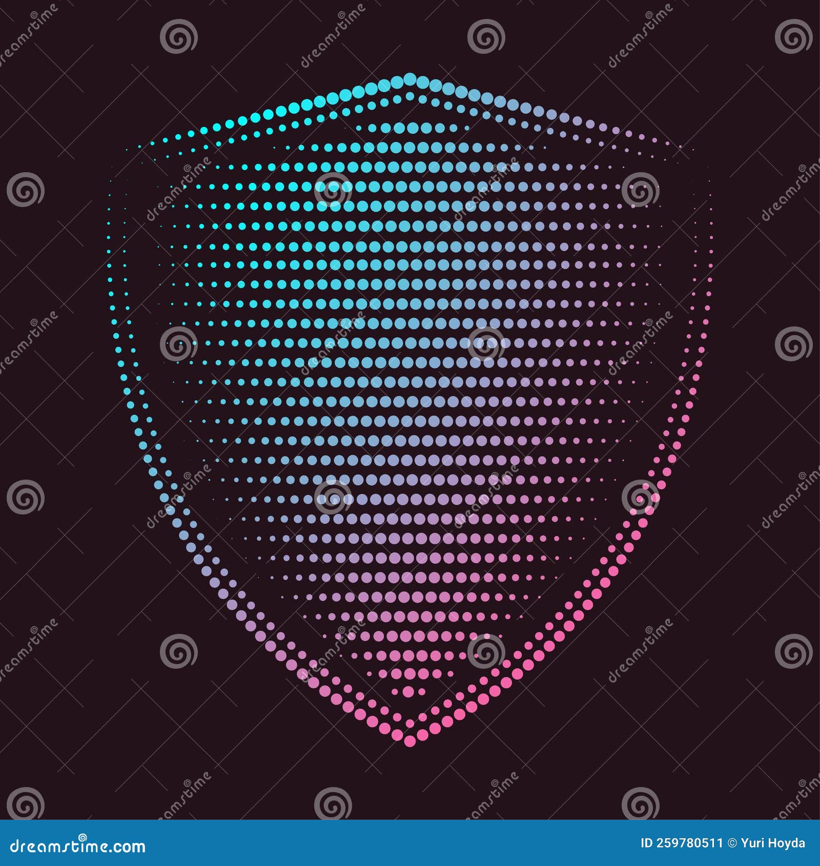 Protective Shield Made of Dots. Particle Halftone Digital Shield ...
