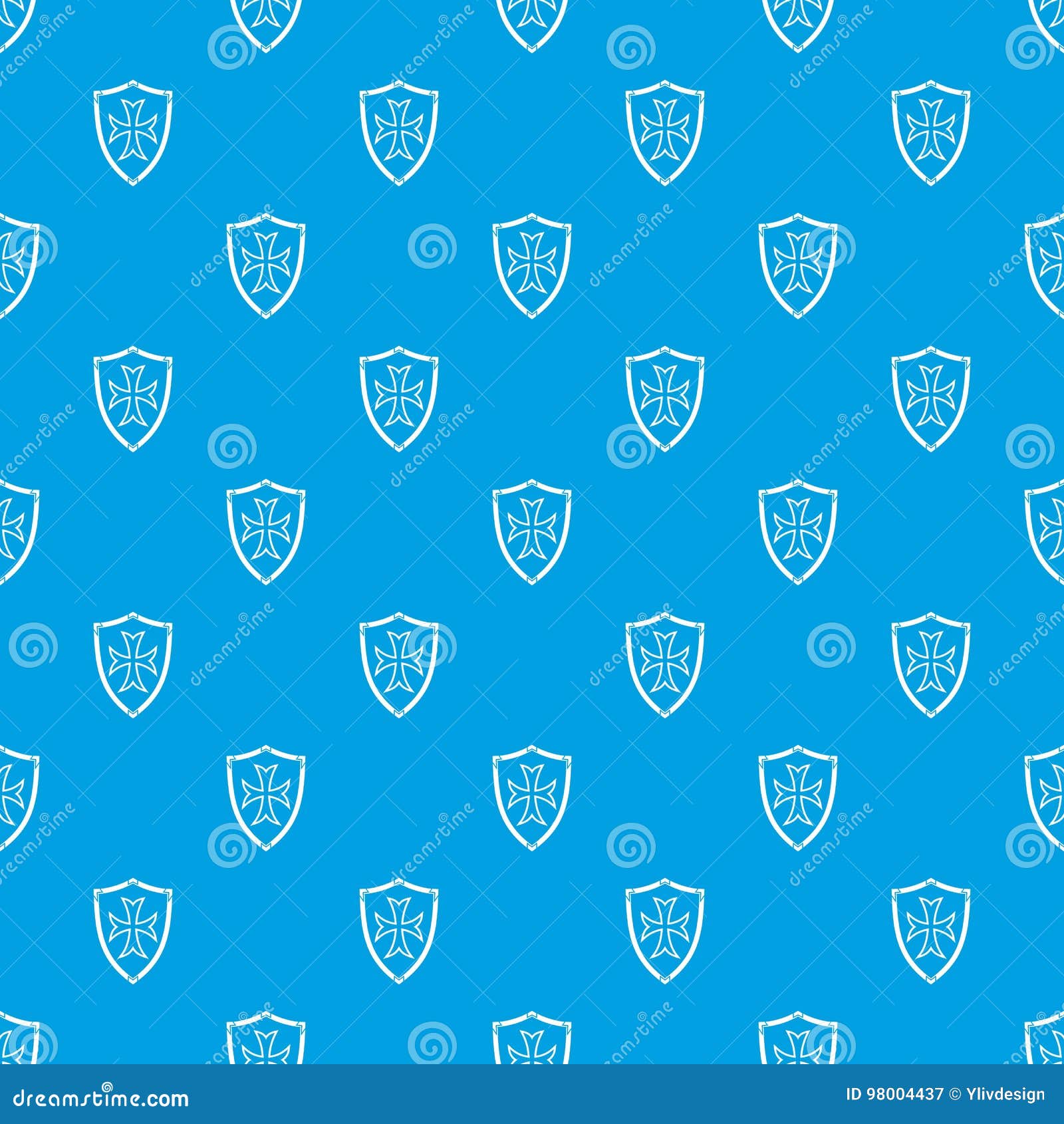 Protective Shield Pattern Seamless Blue Stock Vector - Illustration of ...