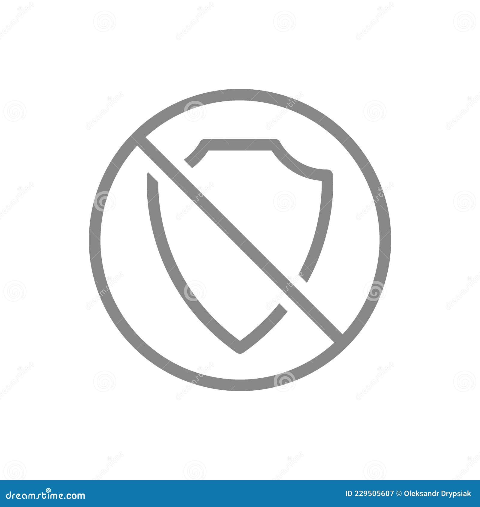 Shield With Prohibition. No Entry Icon. Black Restriction Symbol ...