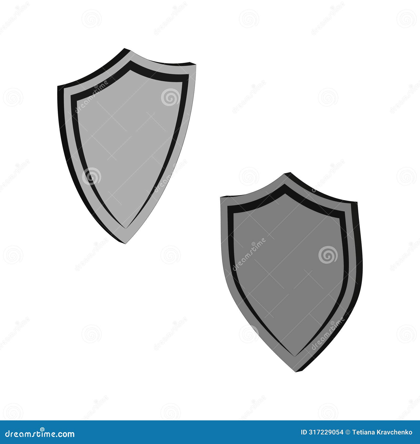 Protective Shields Set. Security Emblems Vector Illustration Stock ...
