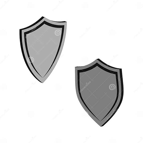 Protective Shields Set. Security Emblems Vector Illustration Stock ...