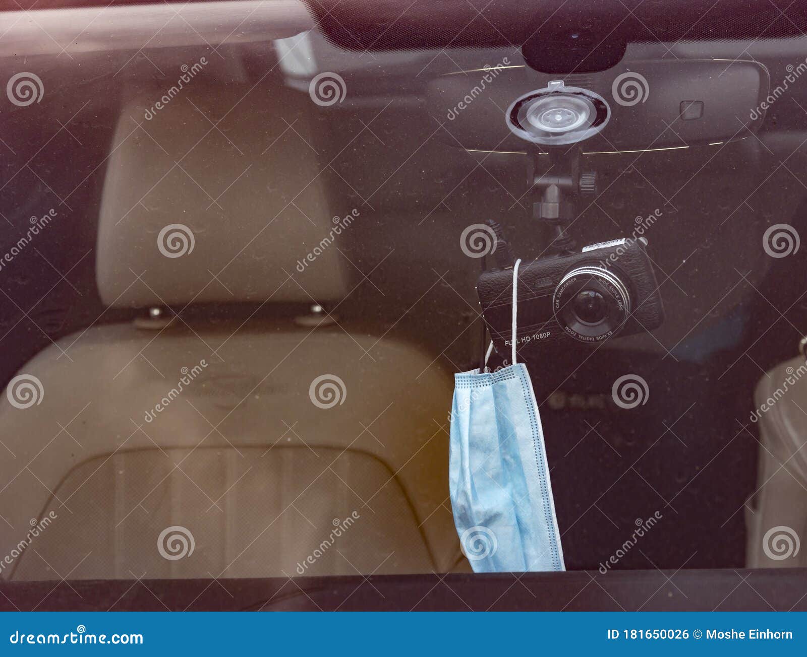 A Protective Mask Hanging in a Car Stock Photo - Image of medical ...