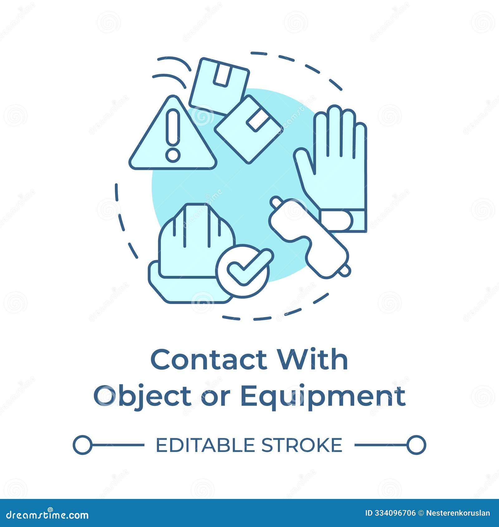 Protective Work Equipment Soft Blue Concept Icon Stock Vector ...