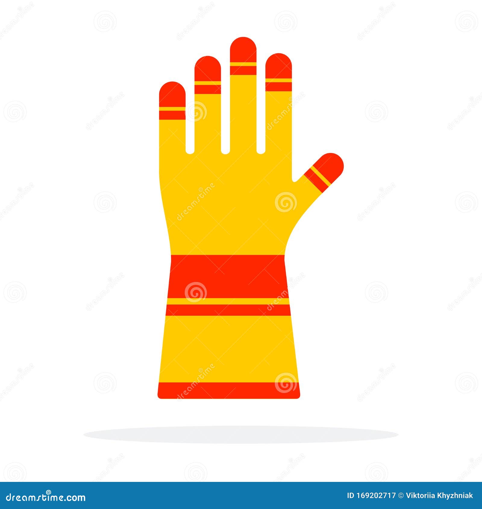 Protective Work Glove Flat Isolated Vector Stock Vector - Illustration ...