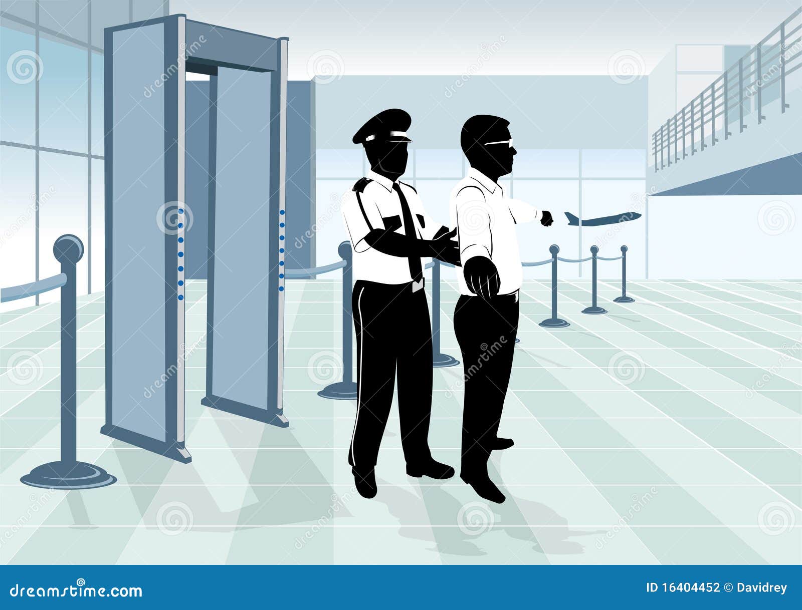 Protector De La Seguridad Aeroportuaria Ilustración del Vector ...
