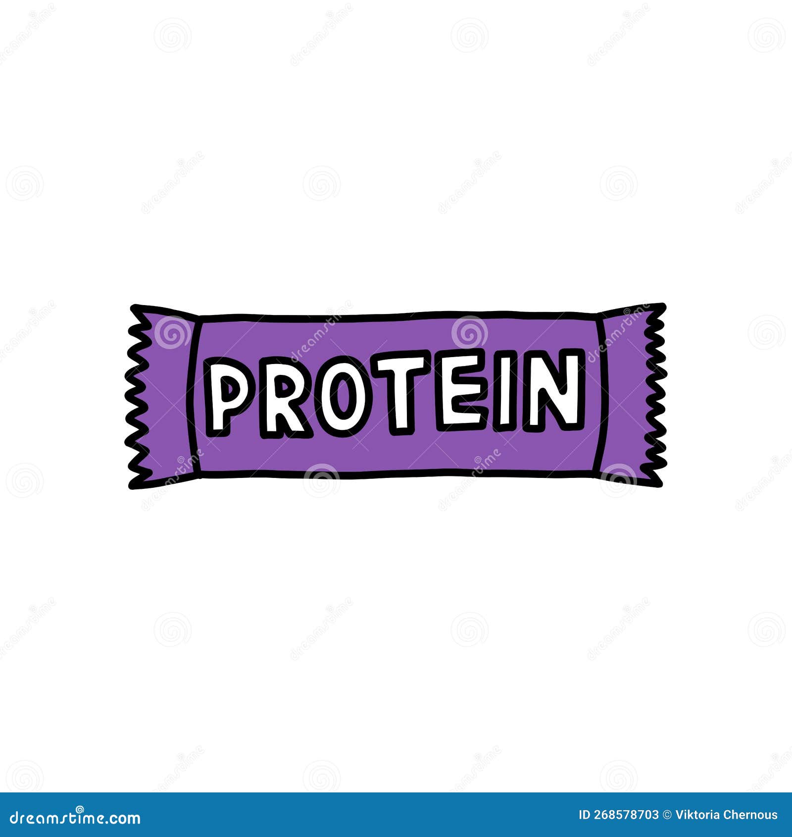 Protein Bar Doodle Icon, Vector Color Line Illustration Stock Vector ...