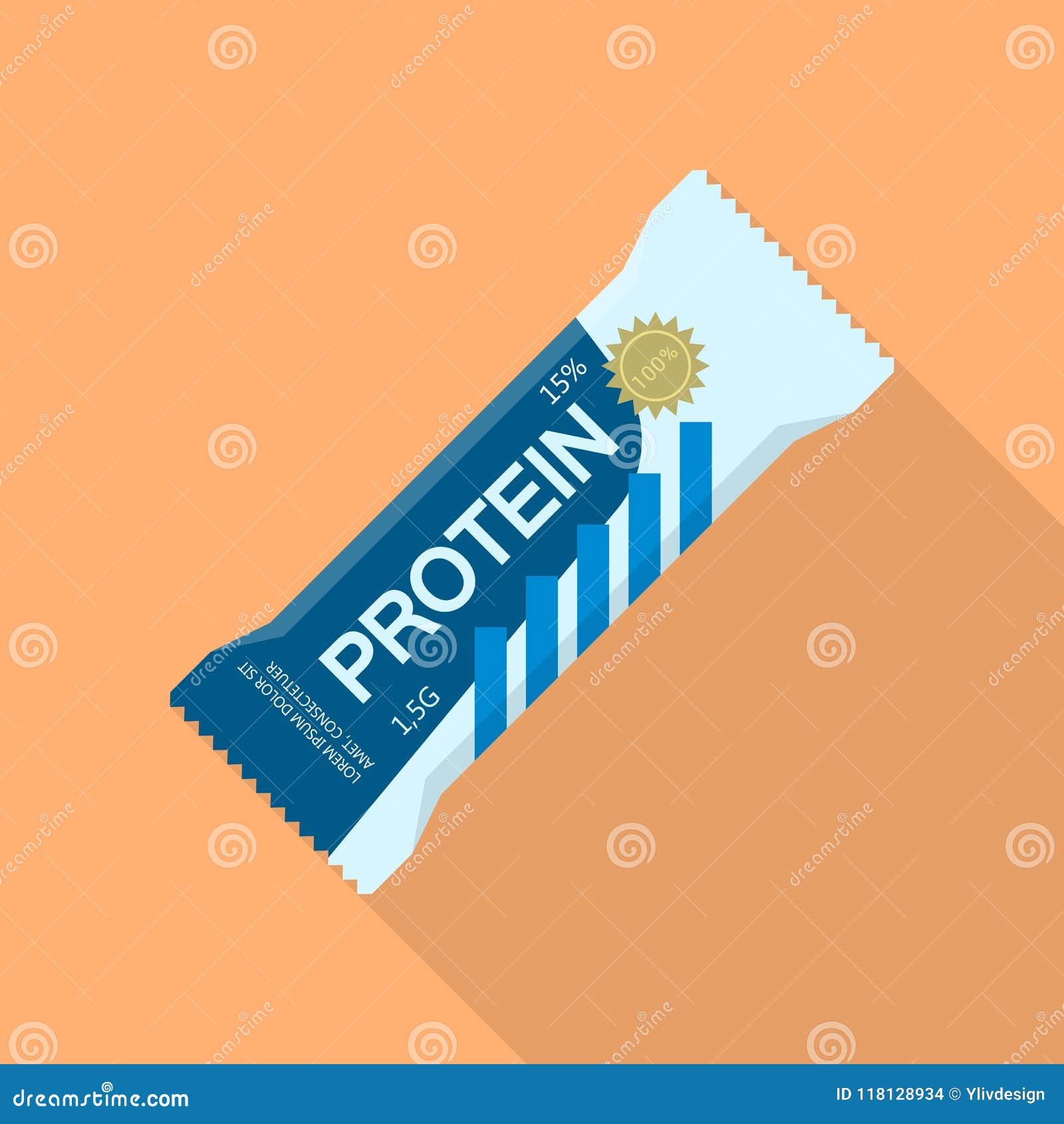 Protein Bar Icon, Flat Style Stock Vector - Illustration of pack ...