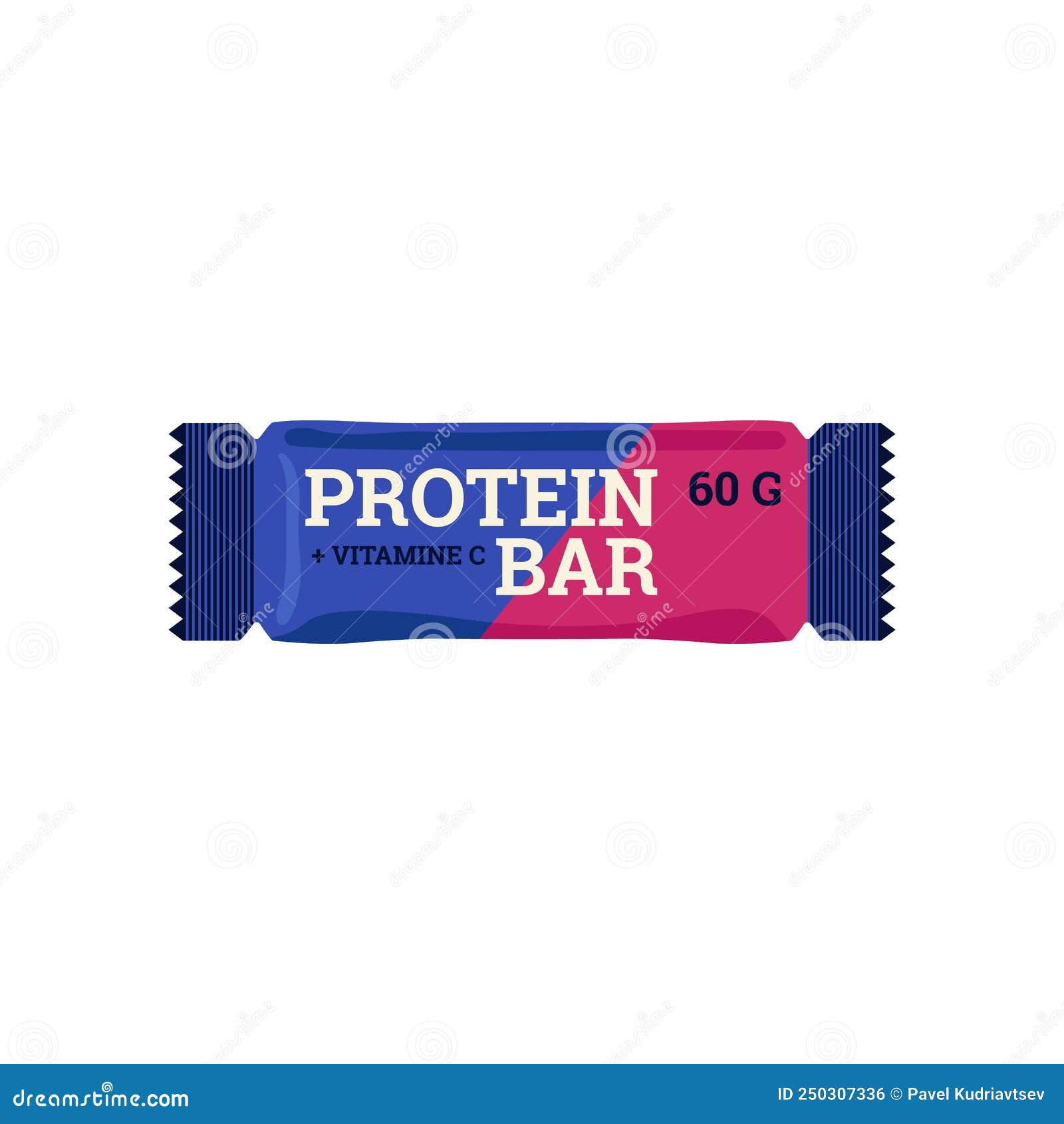Protein Bar Pack Flat Vector Illustration Isolated on White Background ...