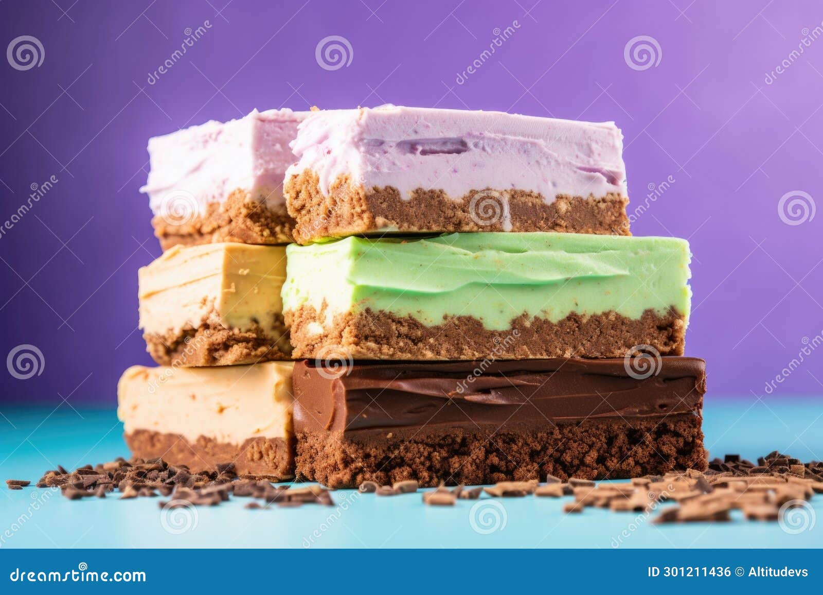 Protein Bars Stacked on a Colored Surface Stock Photo - Image of ...