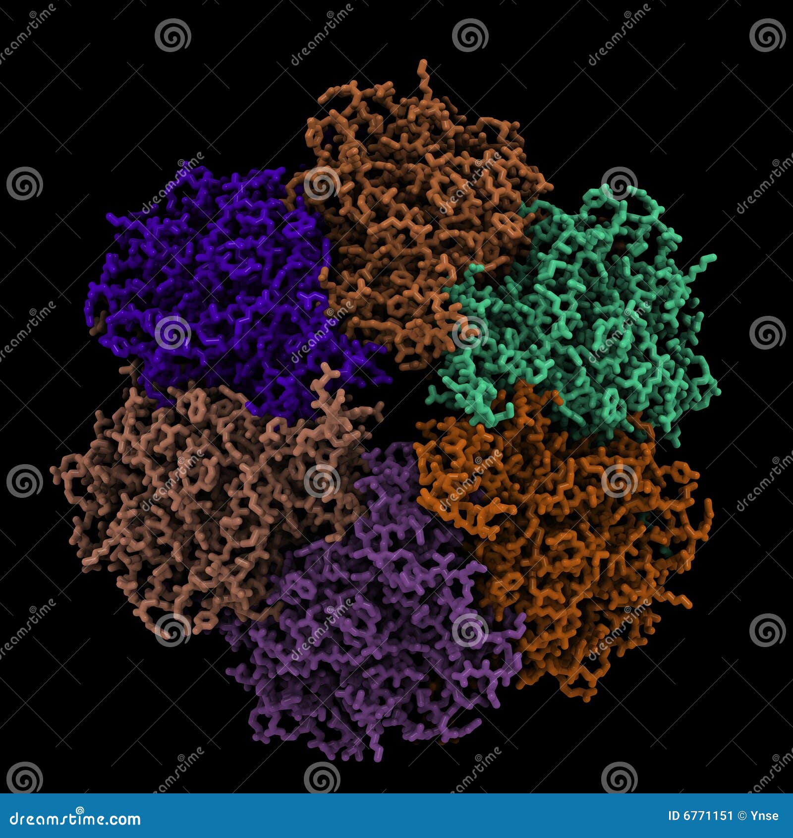 Protein complex stock illustration. Illustration of atoms - 6771151
