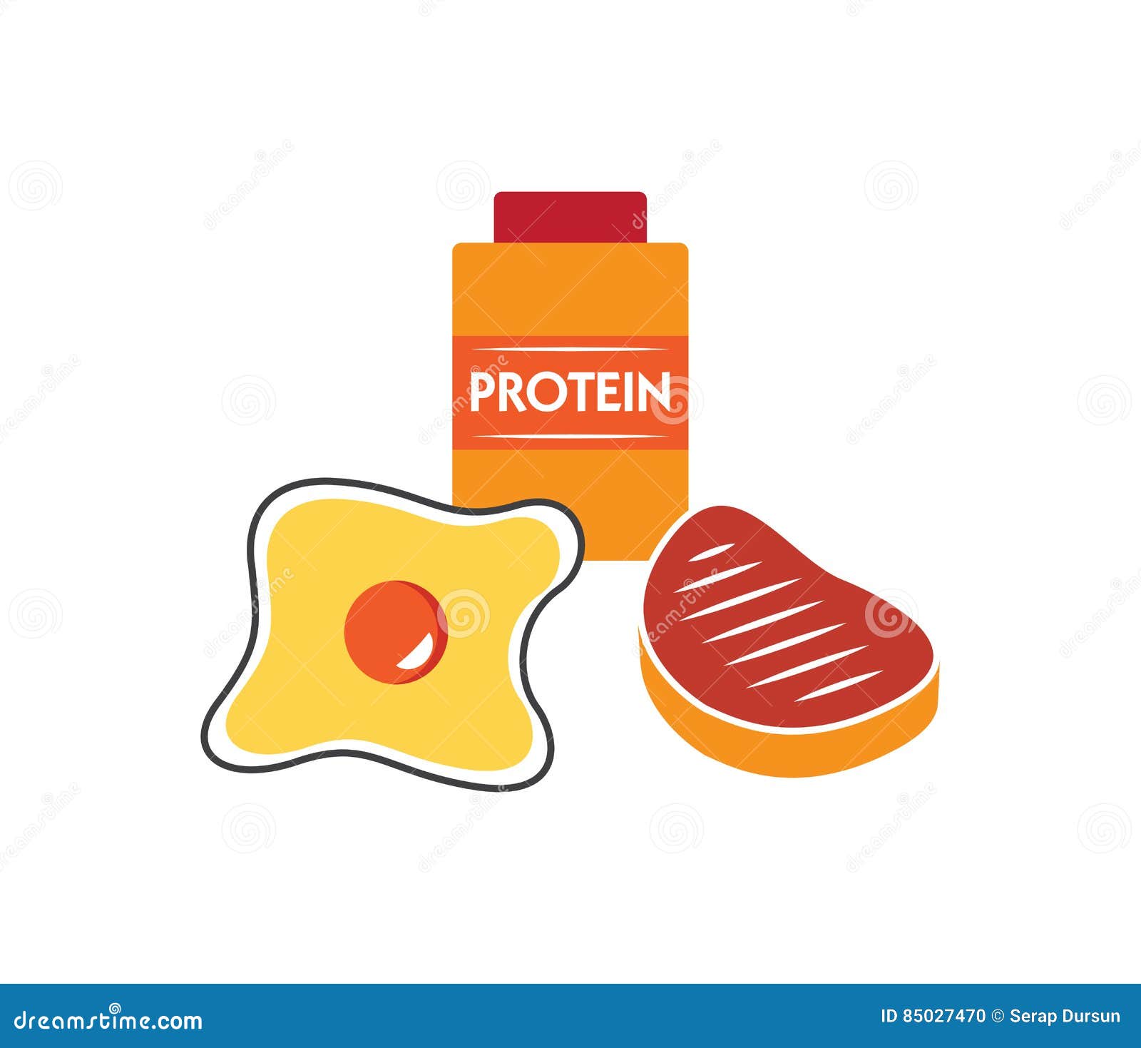 Protein Concept Illustration Stock Vector - Illustration of dish ...