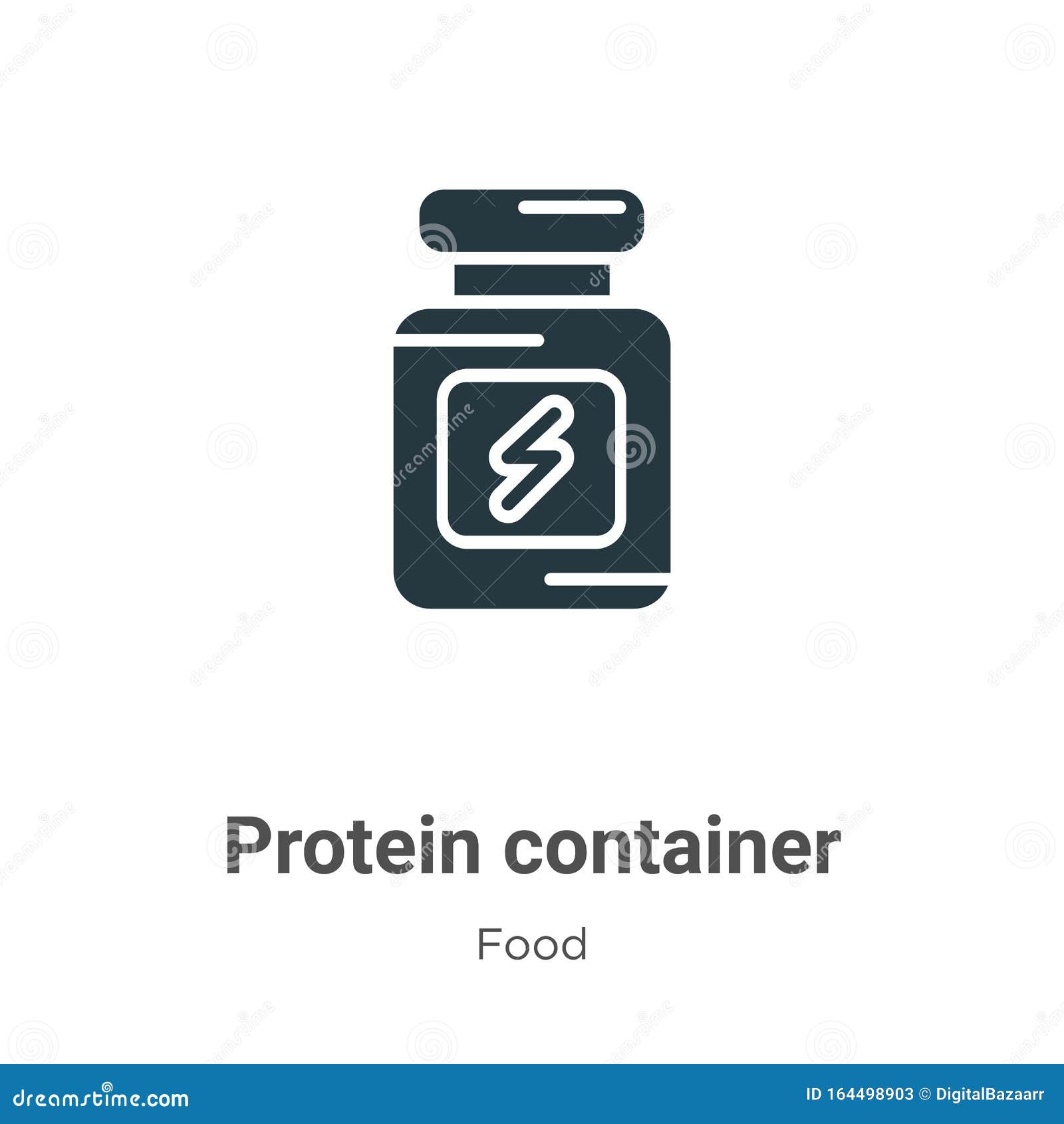 Protein Container Vector Icon on White Background. Flat Vector Protein ...