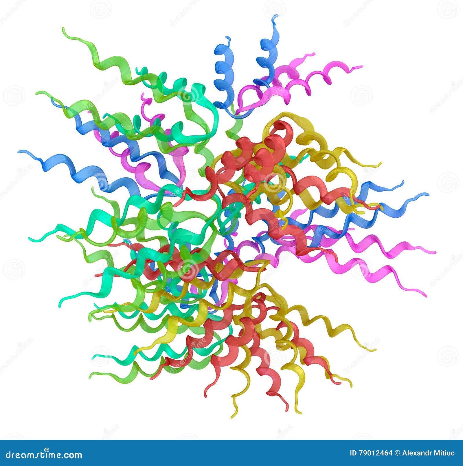 Protein 3D model isolated stock illustration. Illustration of oxygen ...