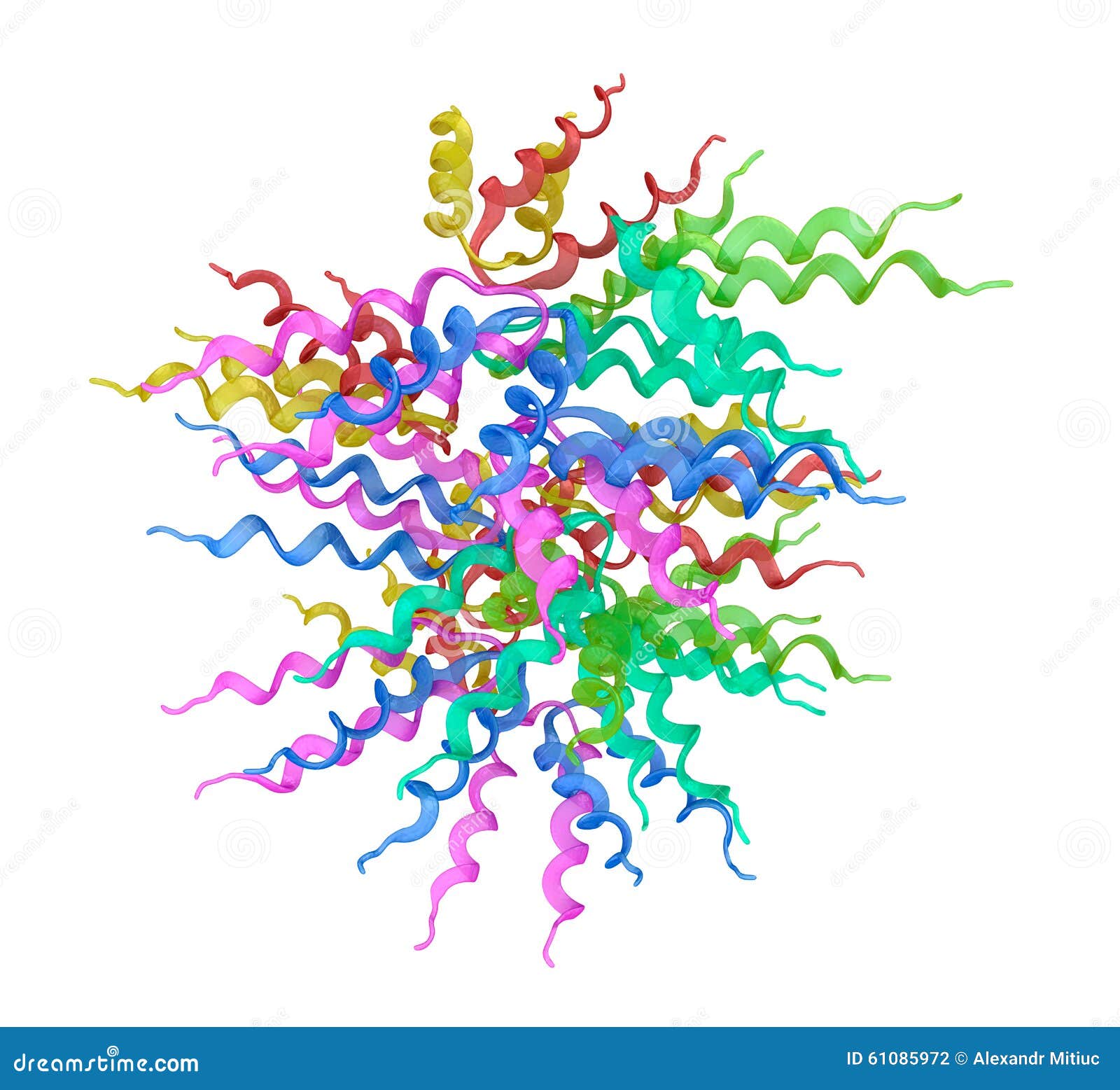 Protein 3D Model Isolated On White Stock Photography | CartoonDealer ...