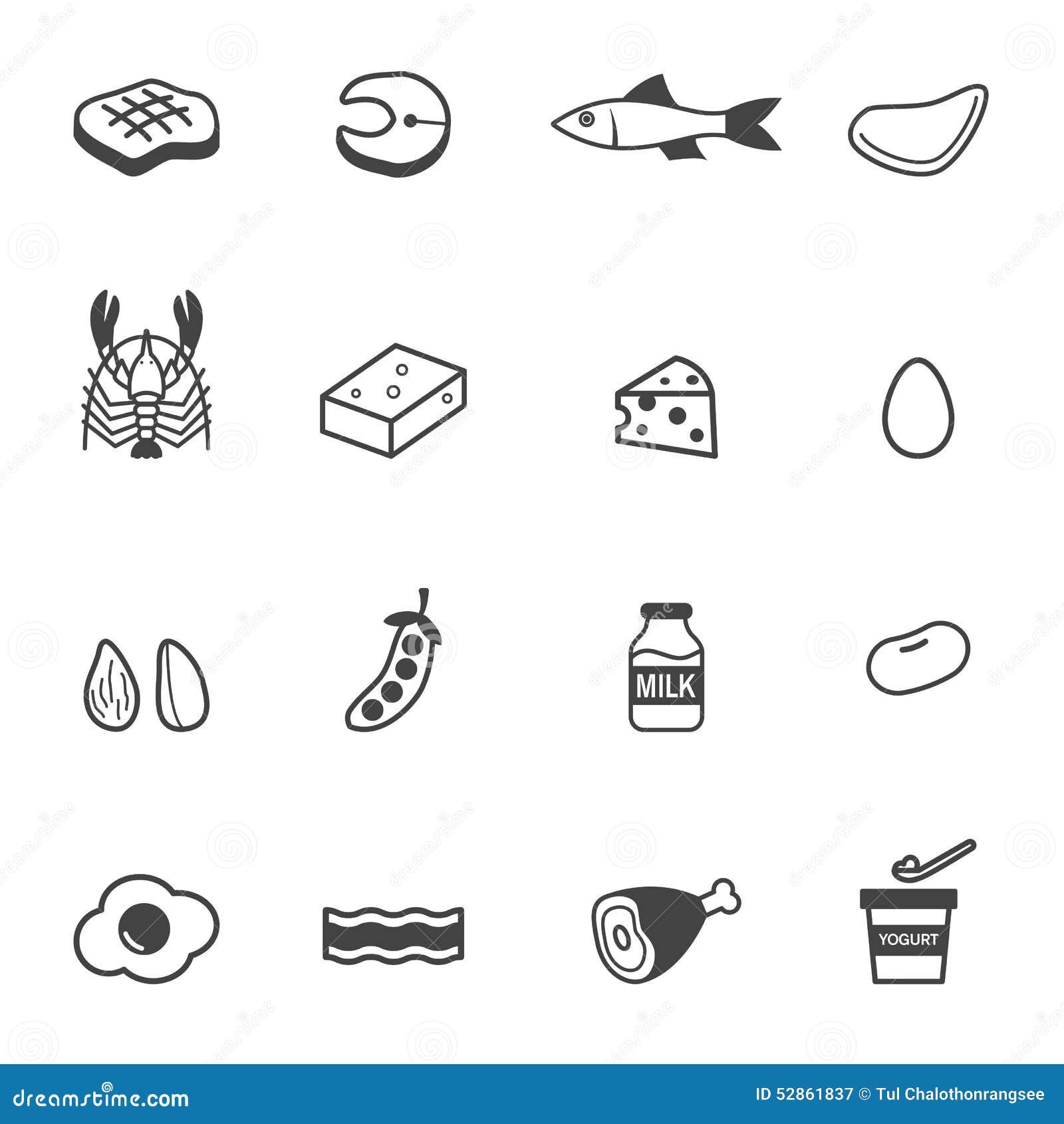 Protein food icons stock vector. Illustration of meat - 52861837 Protein food icons stock vector. Illustration of meat - 52861837