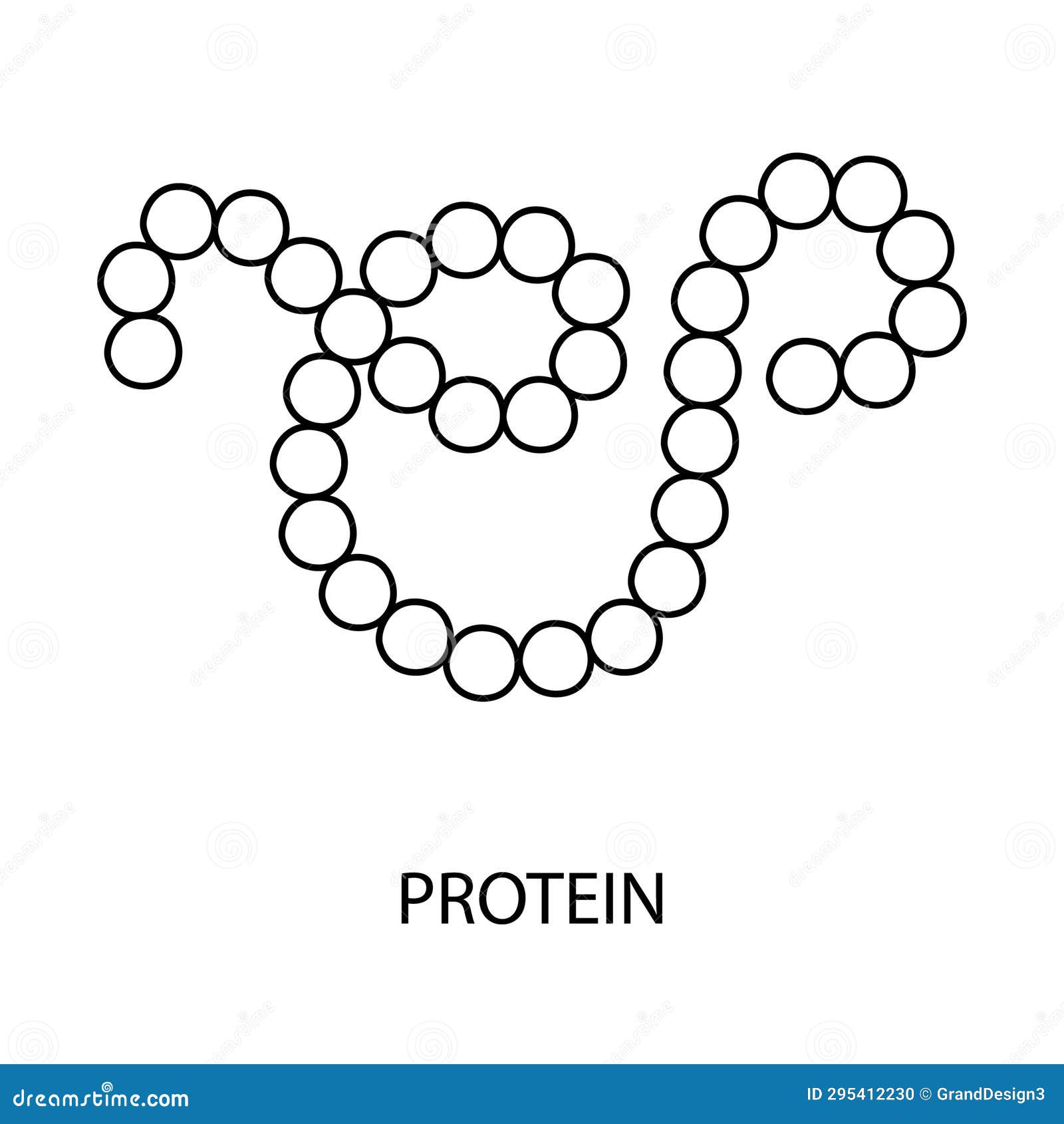 Protein Line Icon Vector for Food Packaging, Protein Molecule ...