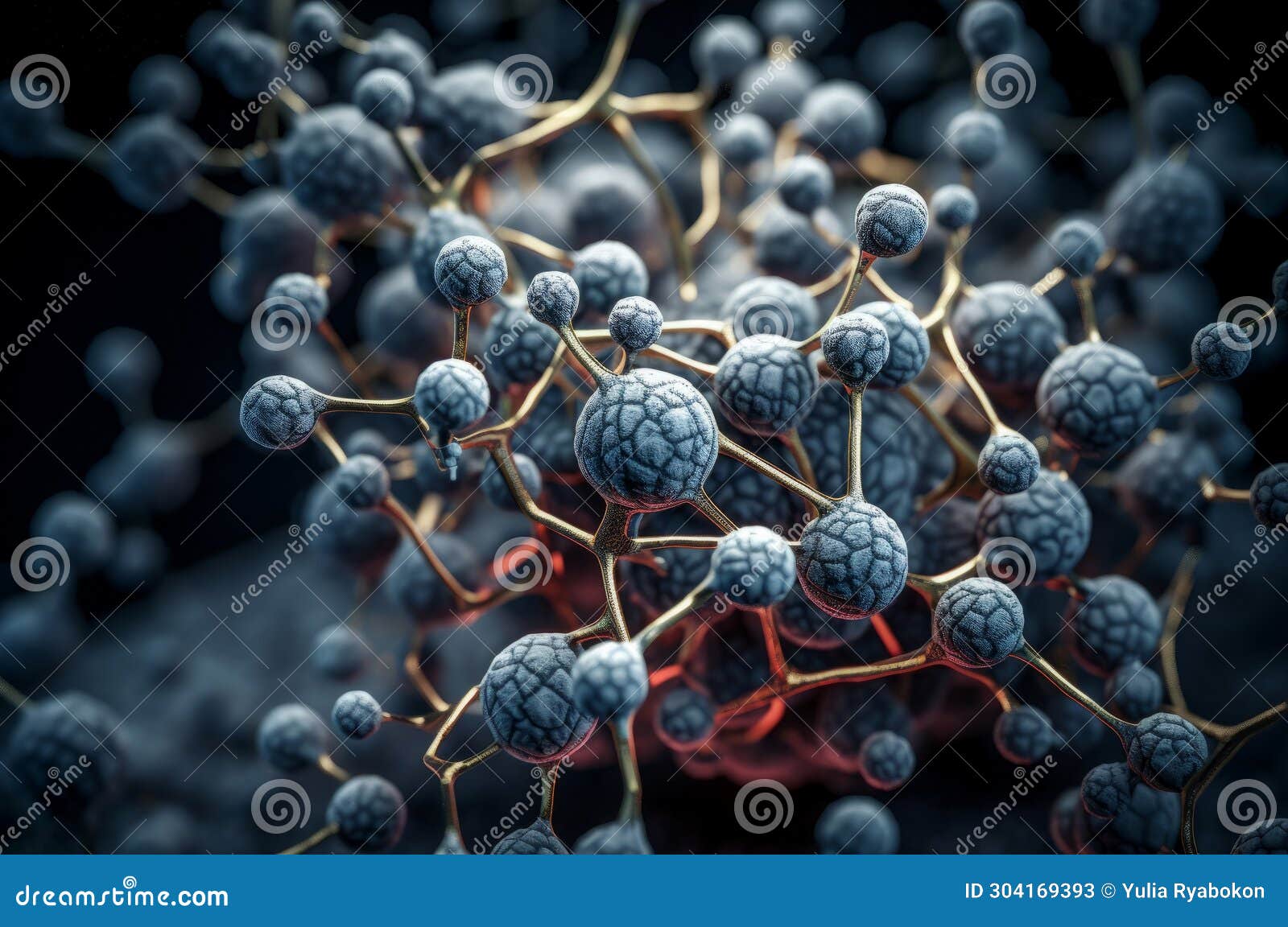 Protein Molecule Microscopic View. Generate Ai Stock Image - Image of ...