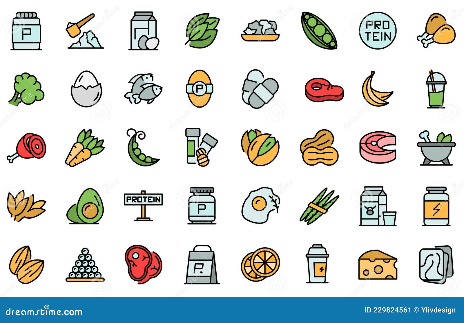 Protein Nutrient Icon, Outline Style Stock Vector - Illustration of ...
