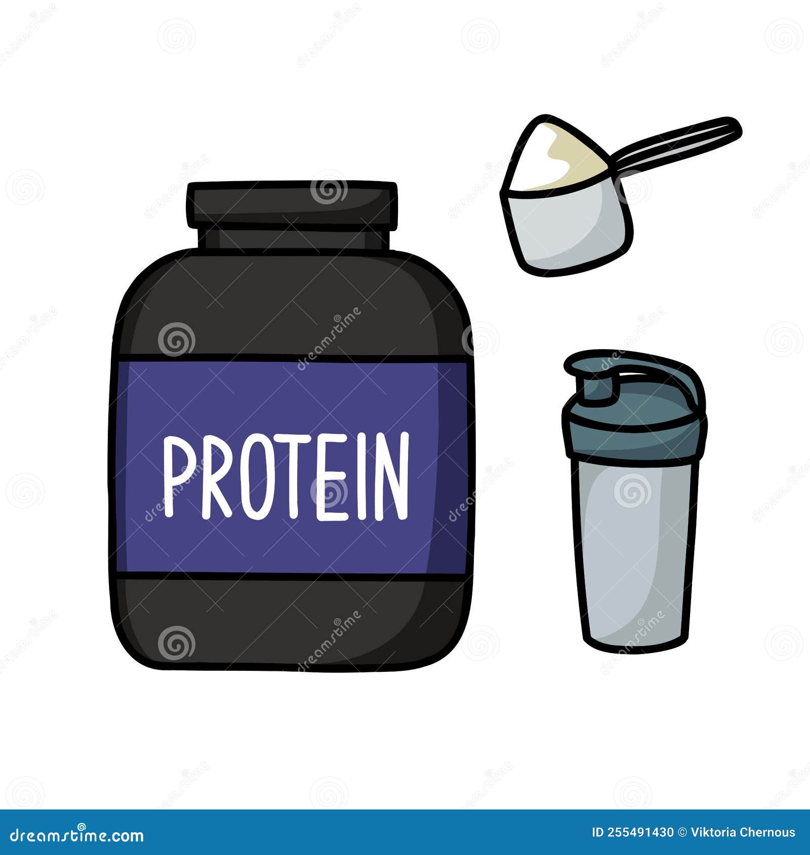 Protein Pack Doodle Icon, Vector Color Line Illustration Stock Vector ...
