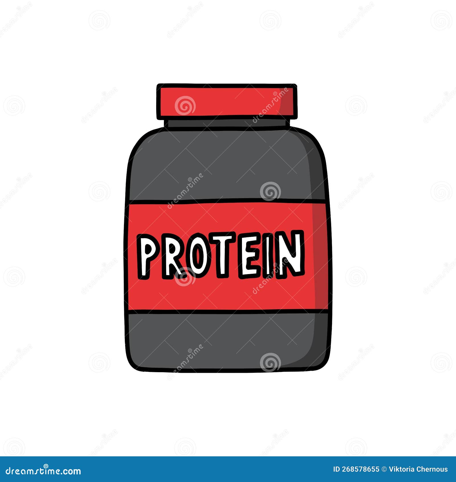 Protein Powder Doodle Icon, Vector Color Line Illustration Stock Vector ...