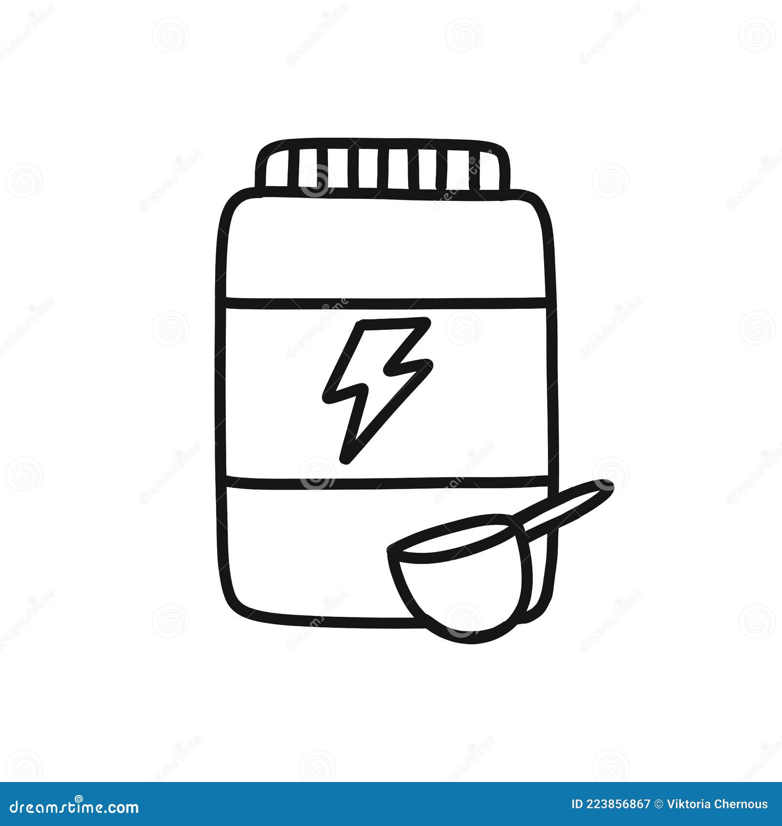 Protein Powder Doodle Icon, Vector Line Illustration Stock Vector ...