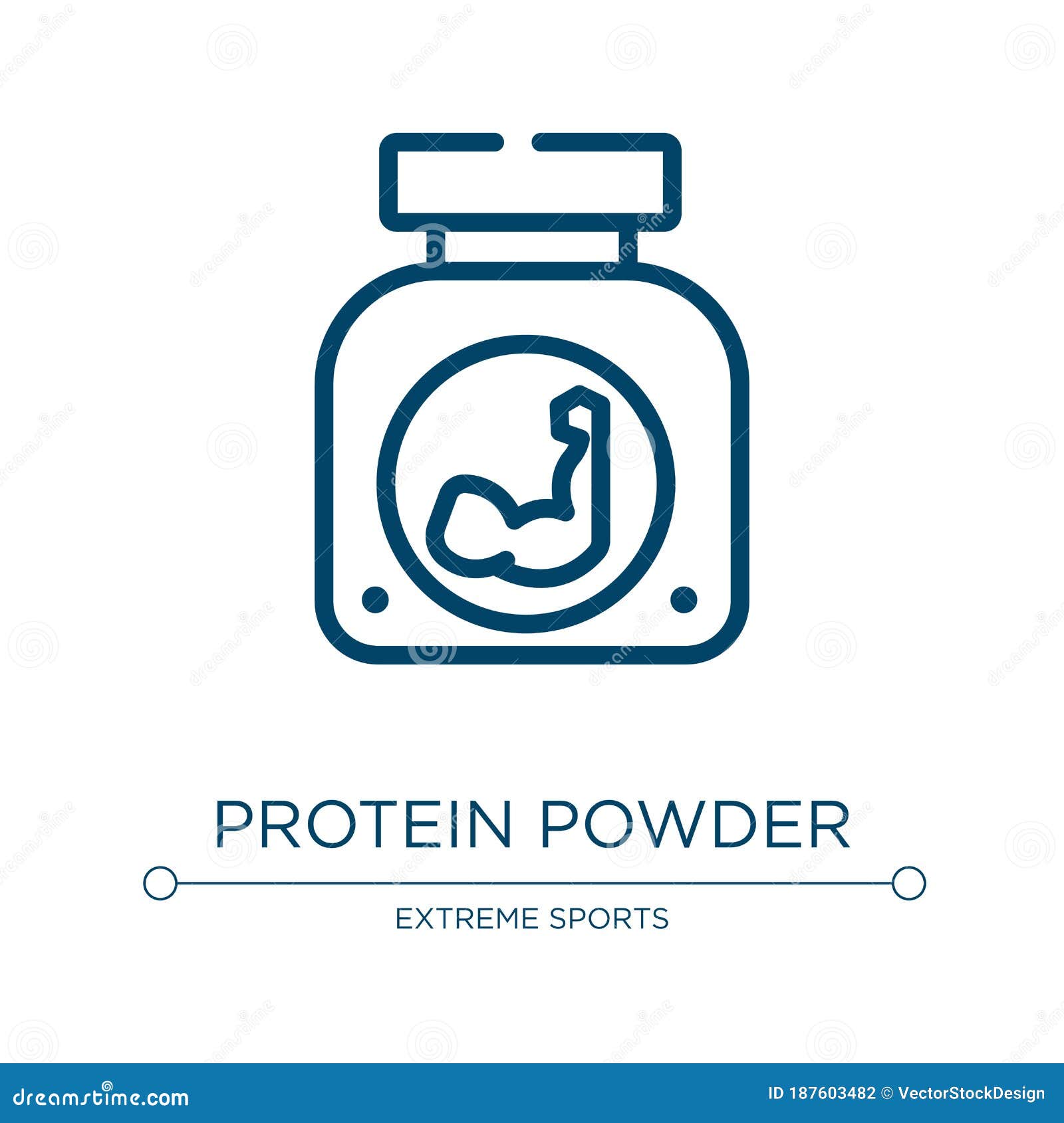 Protein Powder Icon. Linear Vector Illustration from Active Lifestyle ...
