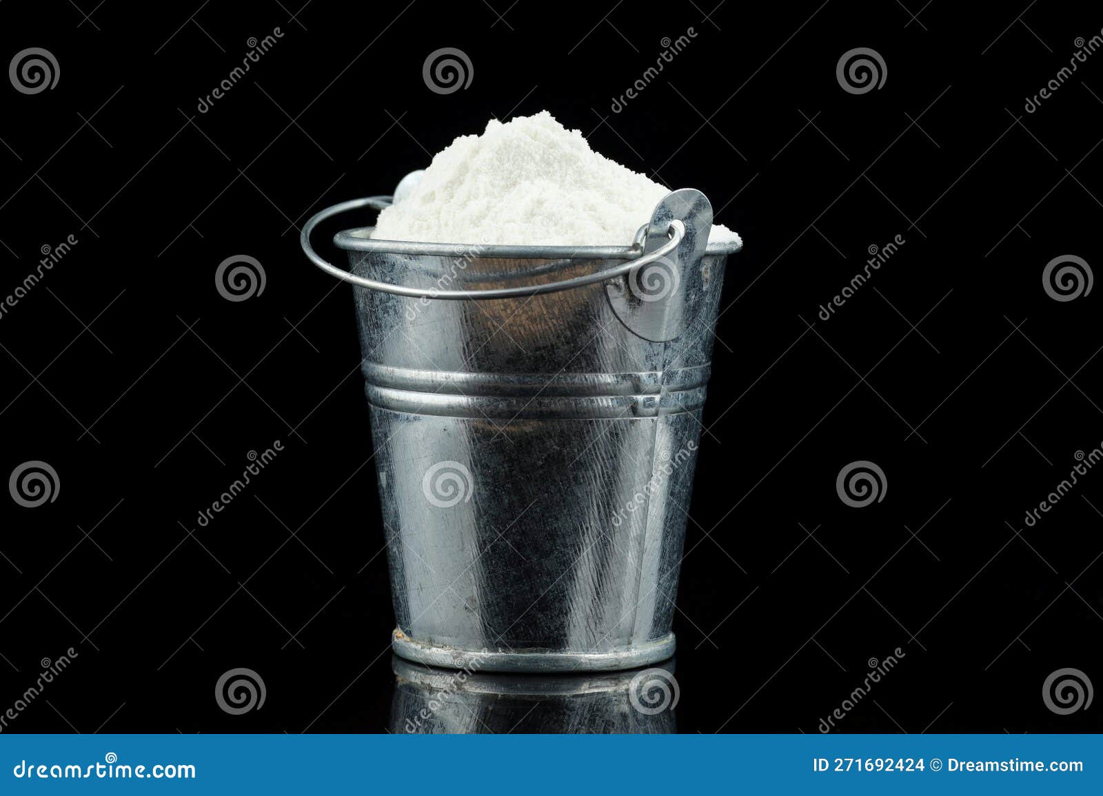 Protein Powder in a Metal Bucket Stock Photo - Image of supplement ...