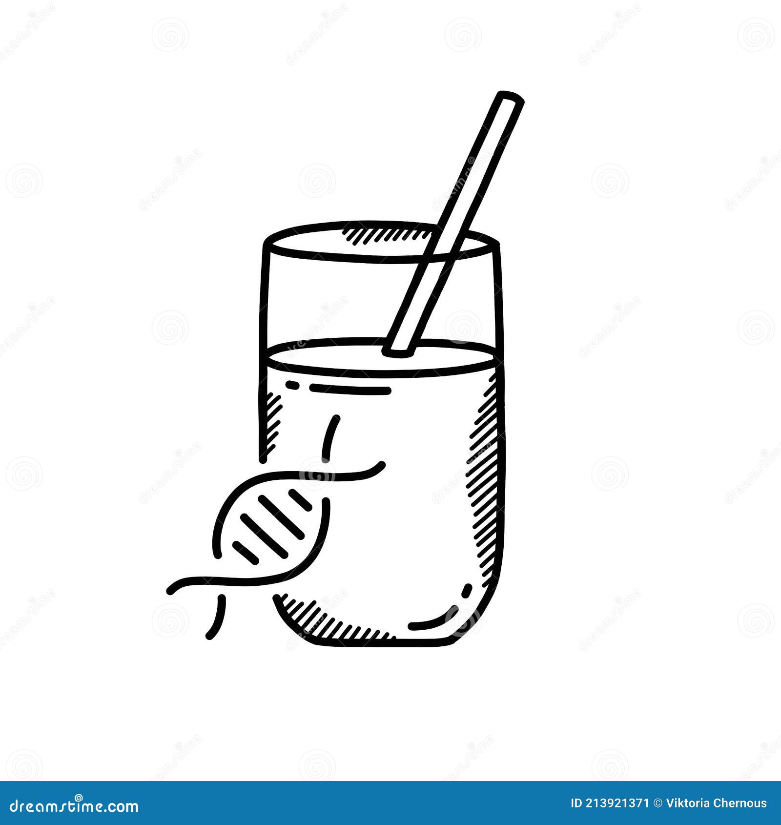 Protein Shake Doodle Icon, Hand Drawn Vector Illustration Stock Vector ...