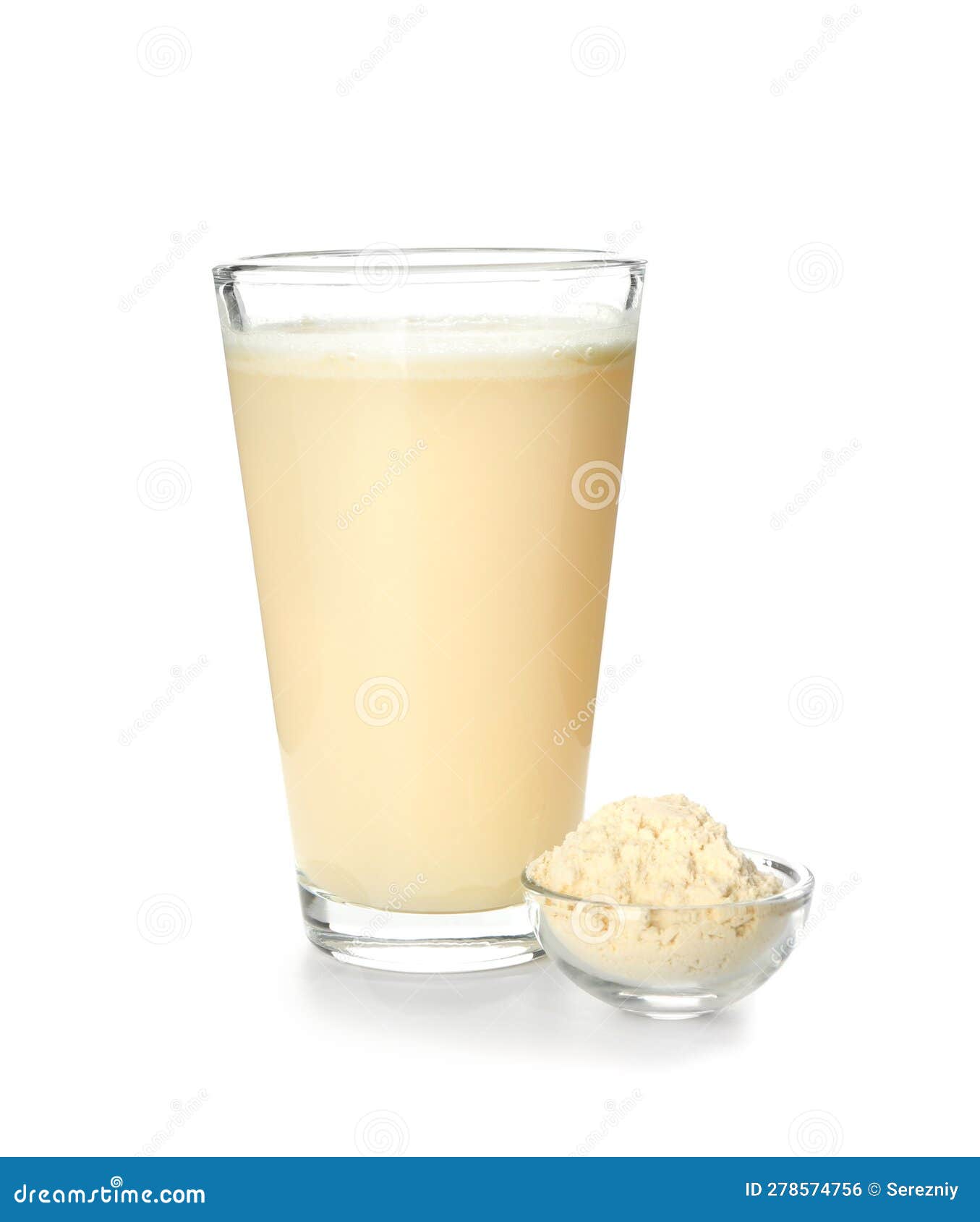 Glass of Protein Shake on White Background Stock Photo - Image of ...