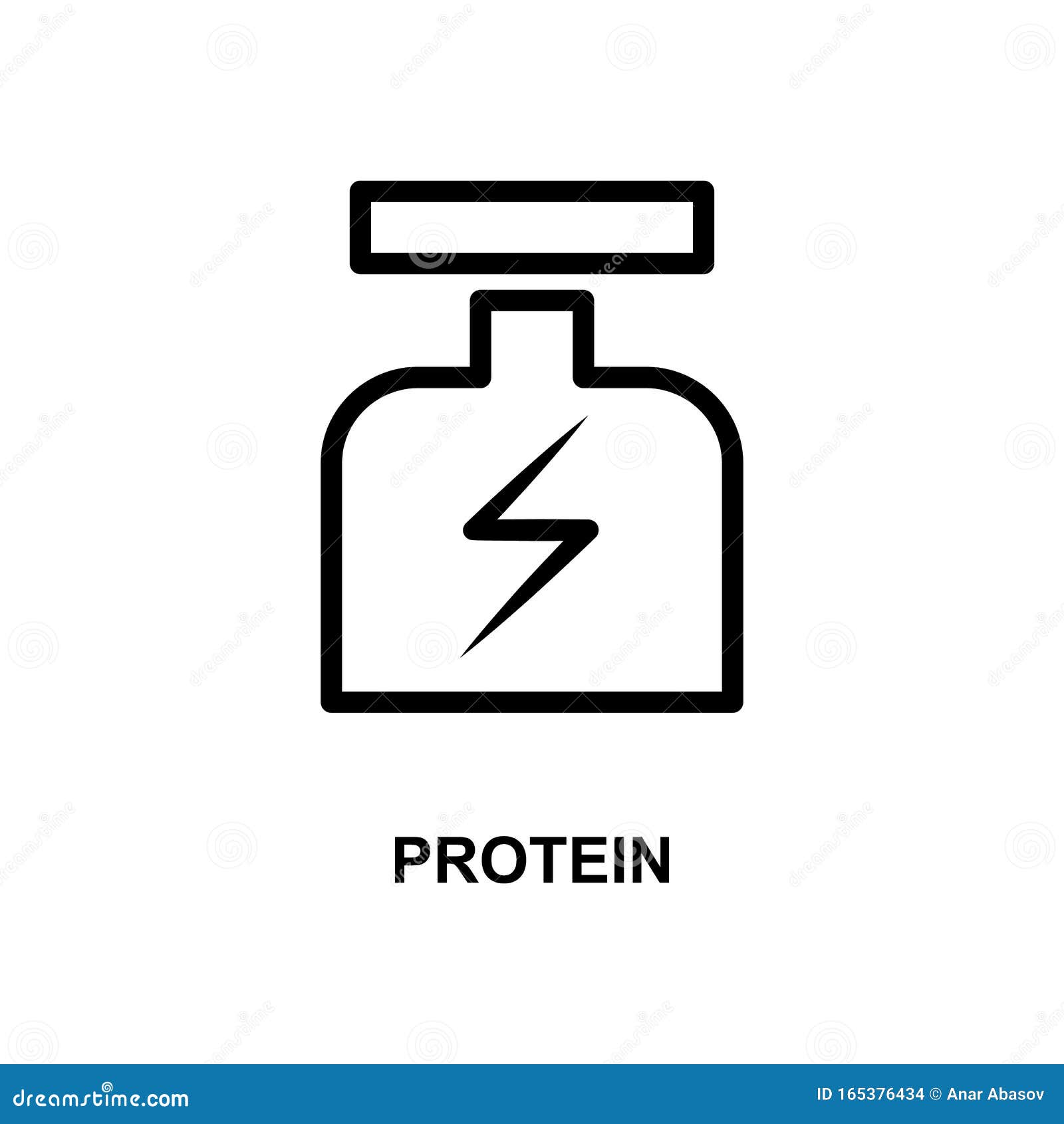 Protein simple line icon stock illustration. Illustration of fish ...