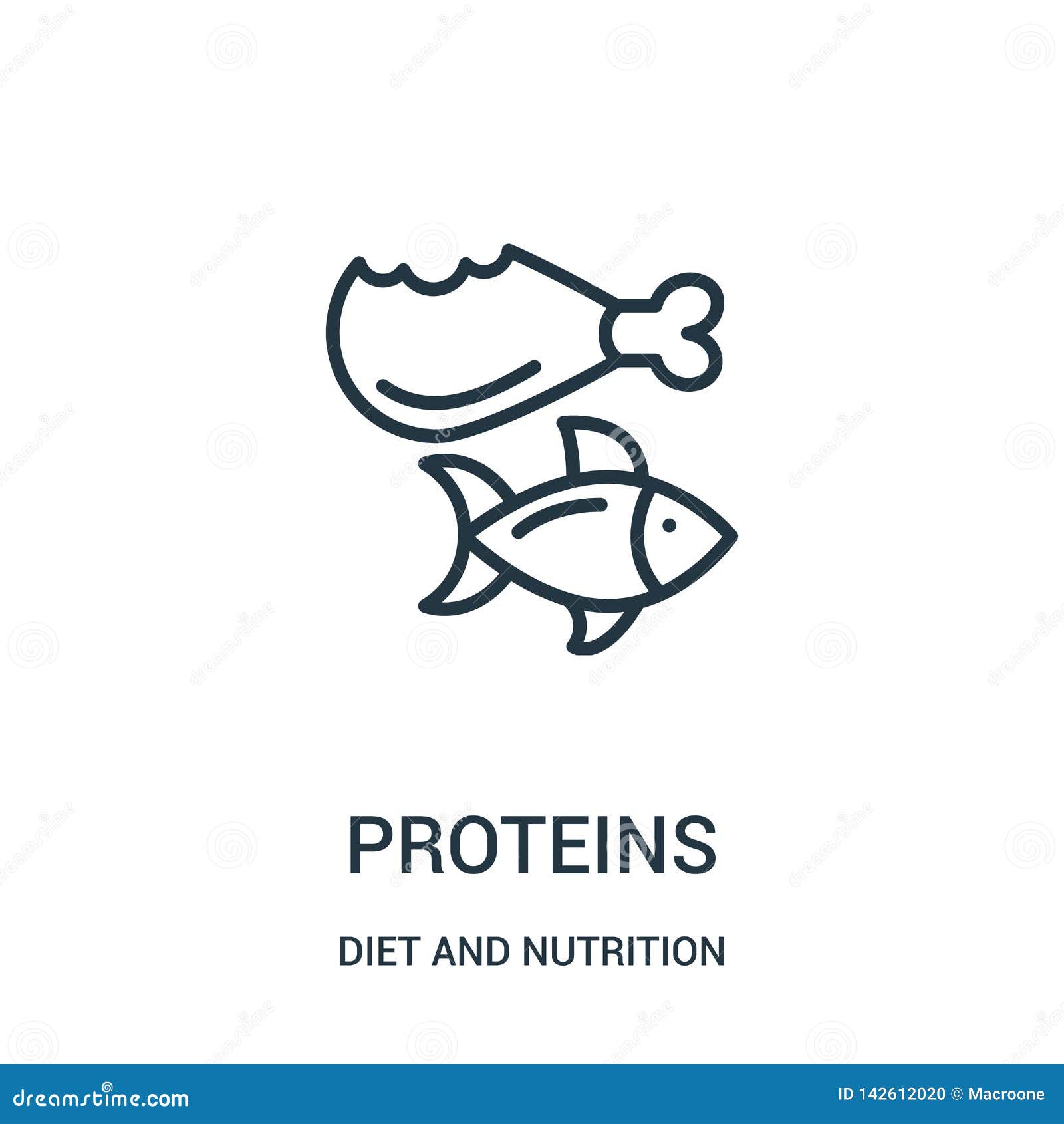 Proteins Icon Vector from Diet and Nutrition Collection. Thin Line ...
