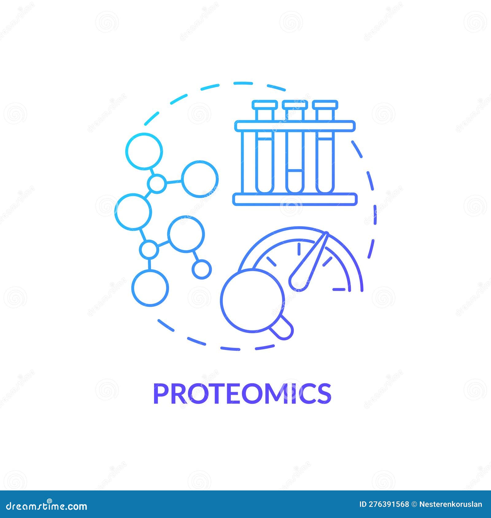Proteomics Blue Gradient Concept Icon Vector Illustration