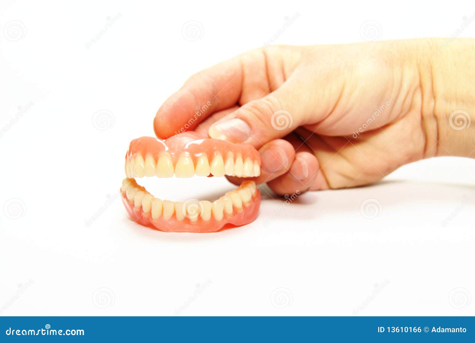 Protesi Dentaria Completa Sorridente Fotografia Stock - Immagine di ...