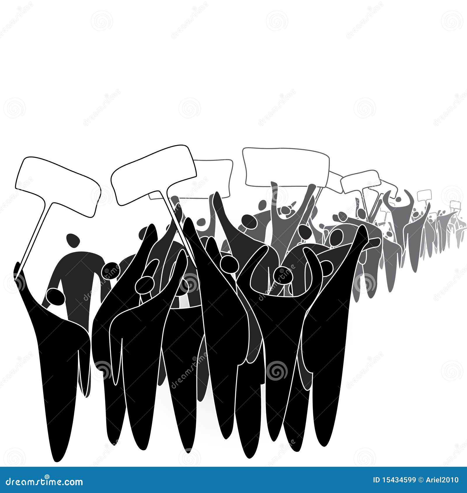 Protest stock illustration. Illustration of march, demonstration - 15434599