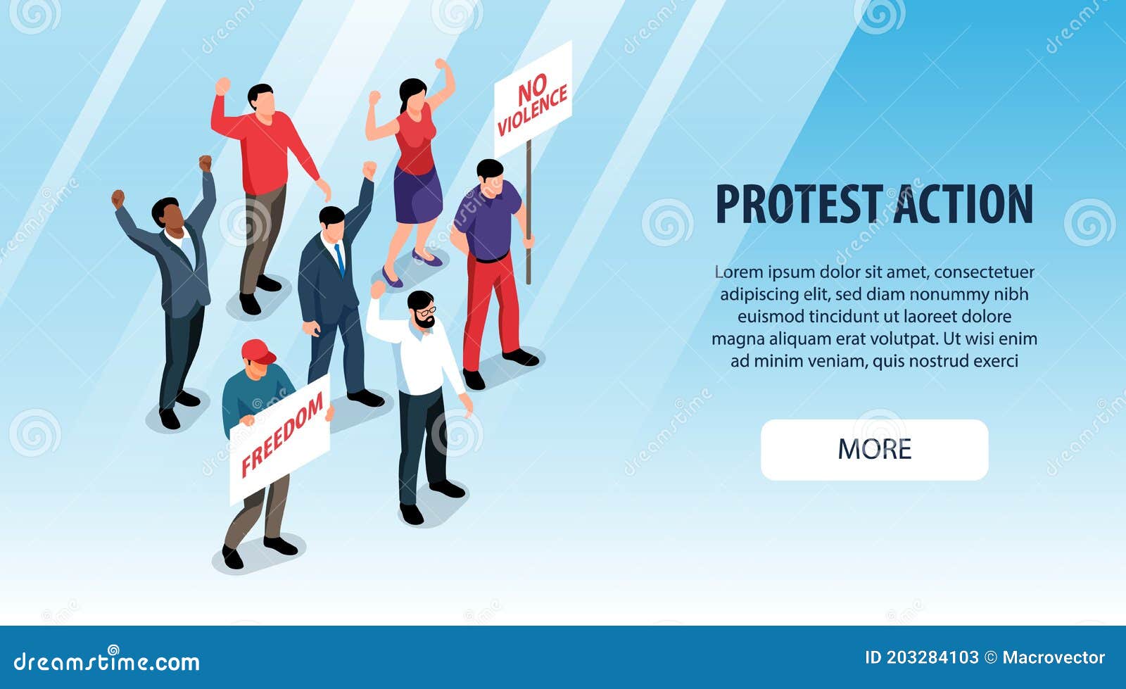 Protest Action Banner stock vector. Illustration of democracy - 203284103