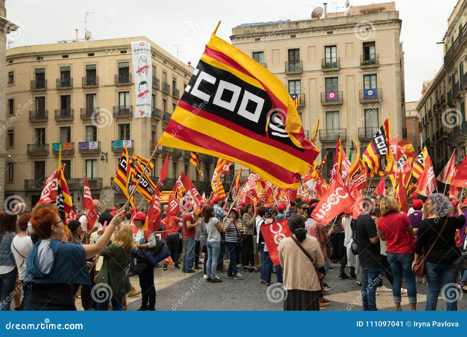 Protest Action in Barcelona in Support of Secession from Spain ...