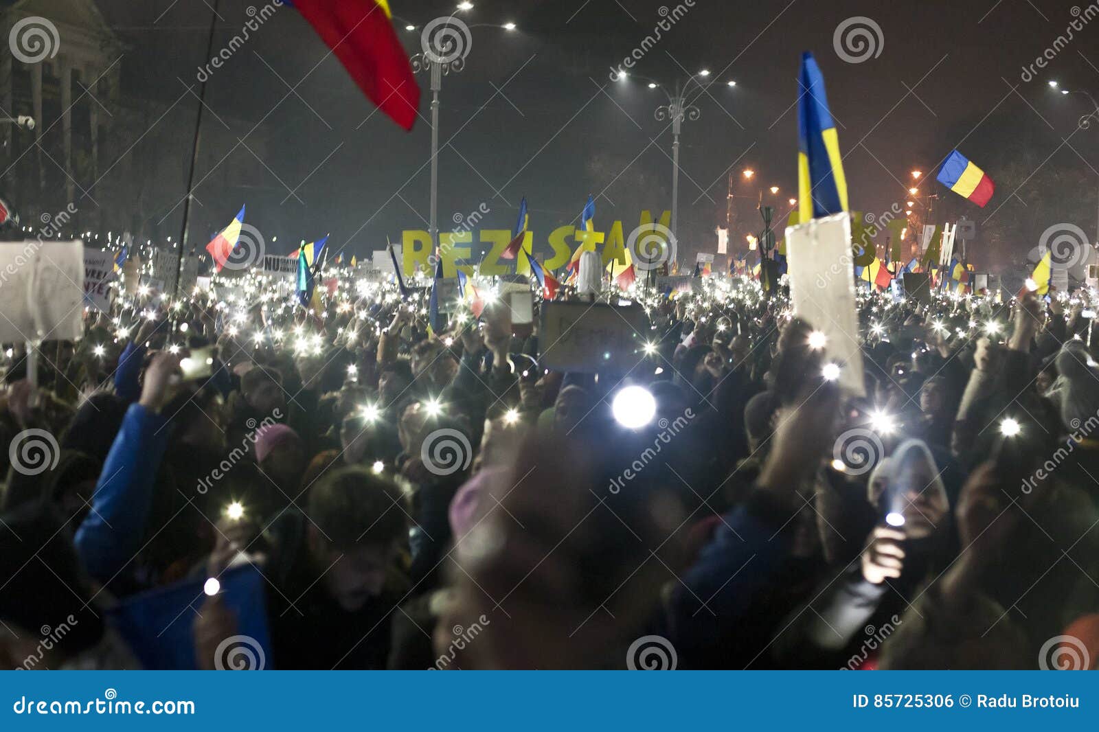 Protest Against Corruption Reforms in Bucharest Editorial Photo - Image ...