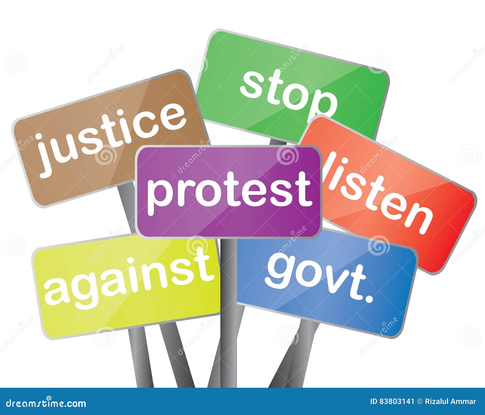 Protest Banner Demonstration Stock Vector - Illustration of flat, labor ...