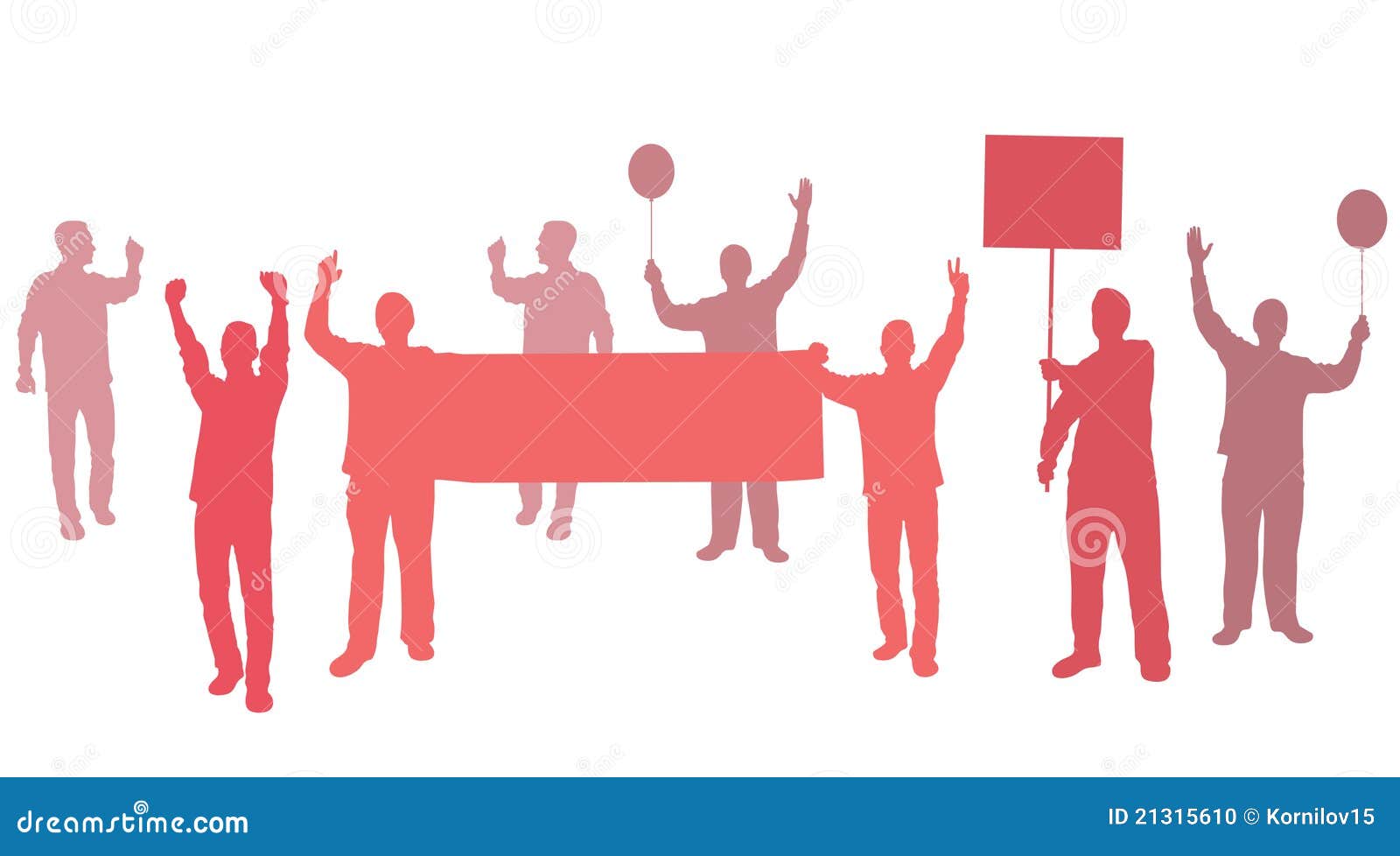 Protest with Banners for Your Text Stock Vector - Illustration of ...