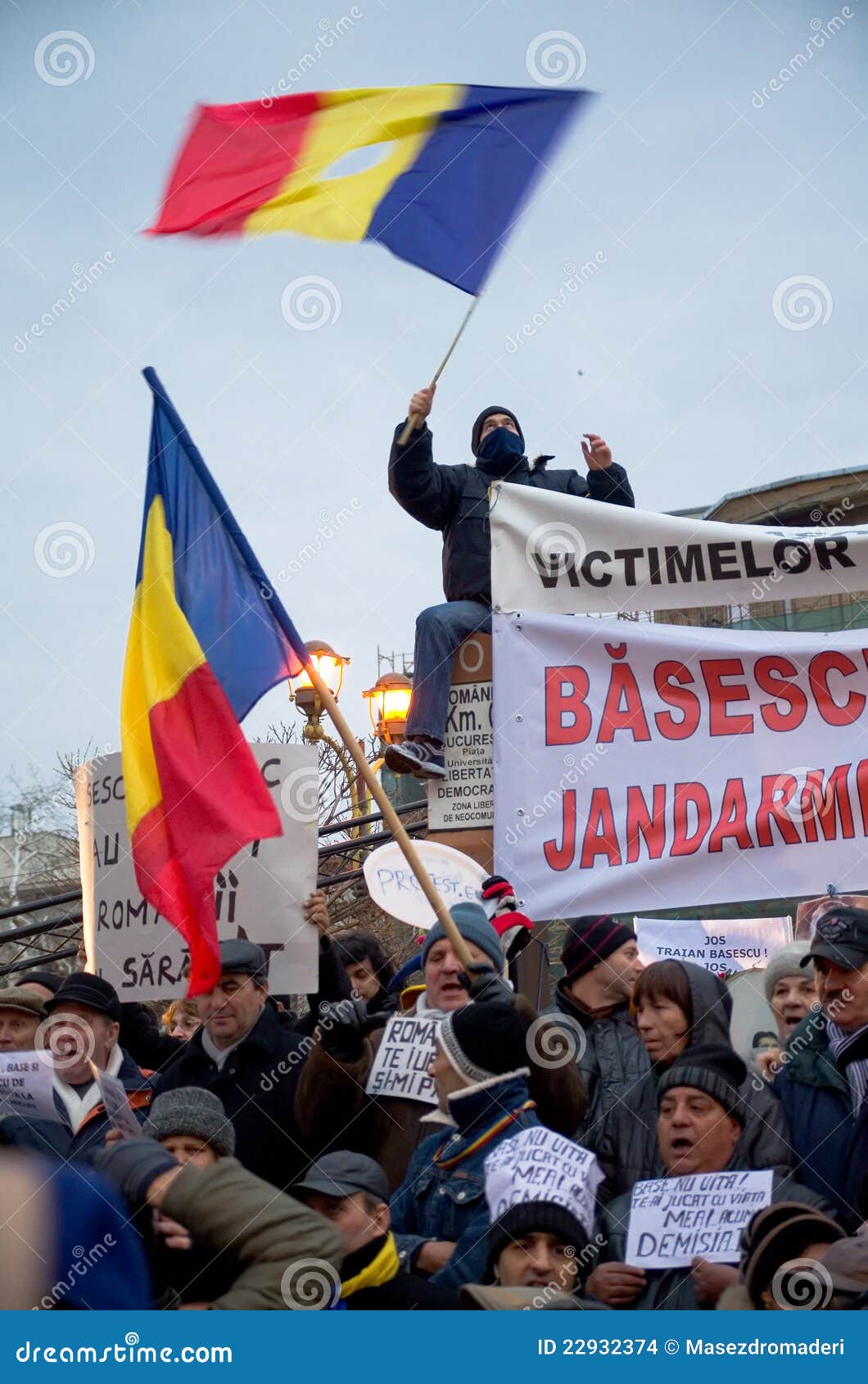 Protest in Bucharest editorial stock image. Image of crisis - 22932374