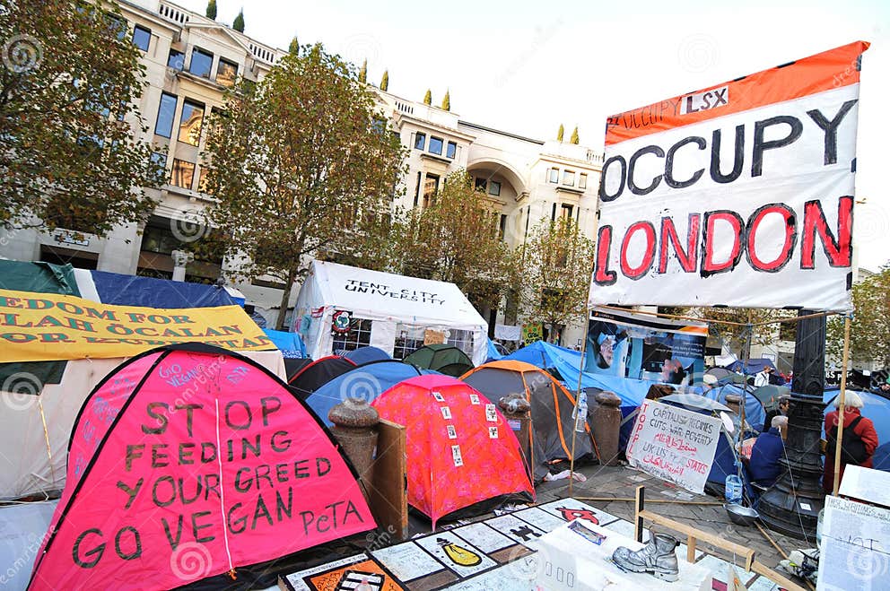 Protest camp editorial stock photo. Image of camp, global - 22717988