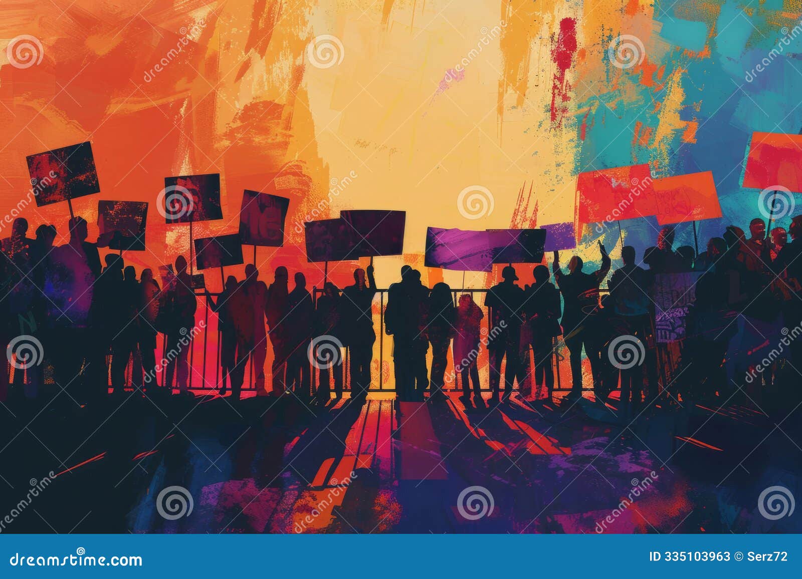 A Protest Features Two Opposing Groups Holding Signs on Either Side of ...