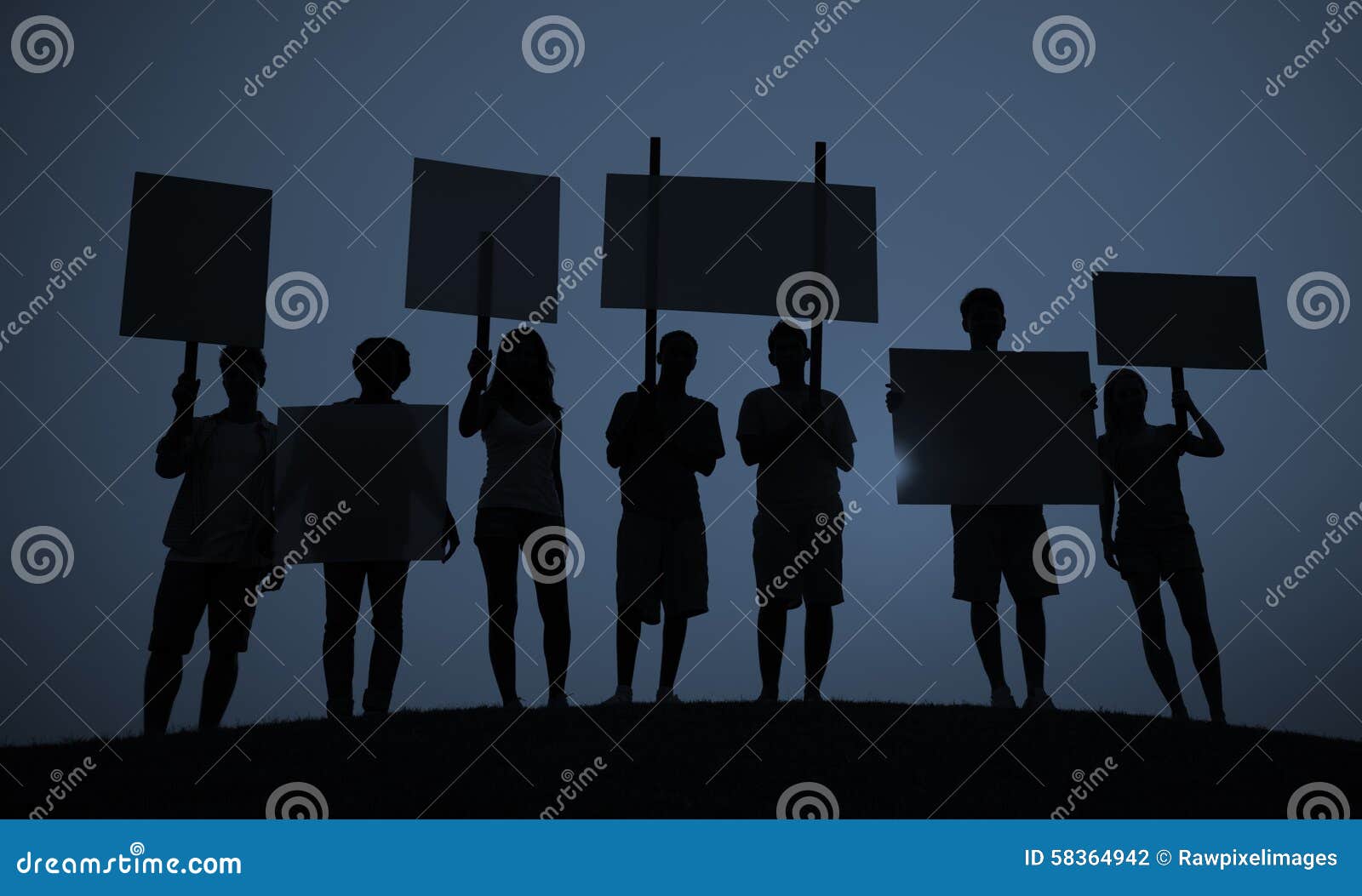 Crowd Protest Silhouette