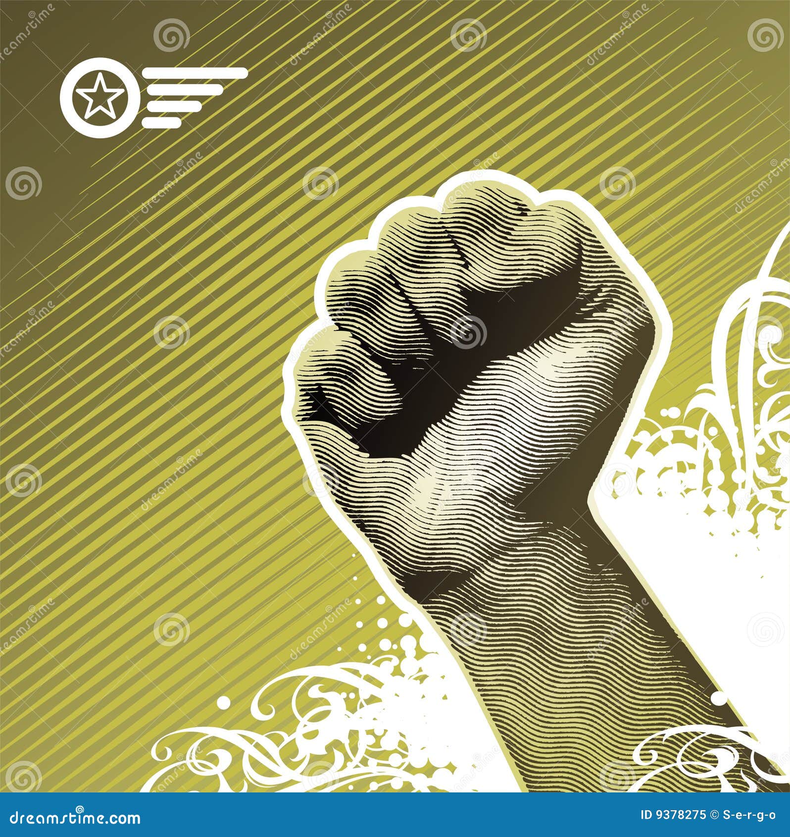 Protest hand stock vector. Illustration of spray, hand - 9378275