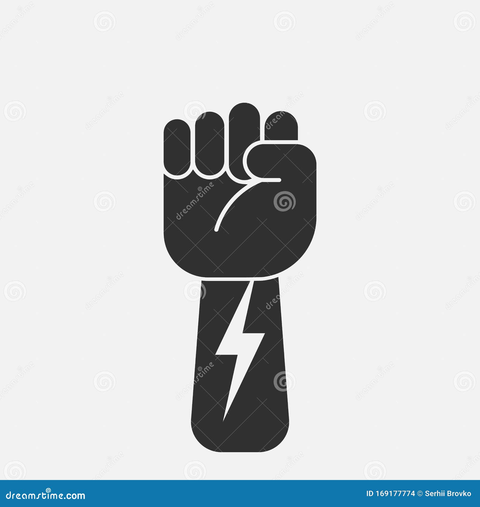 Protest Hand Icon Isolated on White Background. Vector Illustration ...