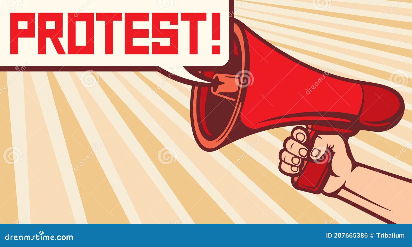 Protest Hand with Megaphone Vector Illustration Stock Vector ...